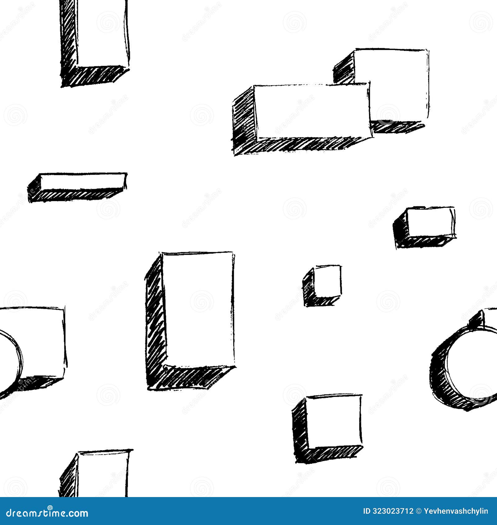 Seamless Texture from Geometric Shapes. Vector Illustration Template ...