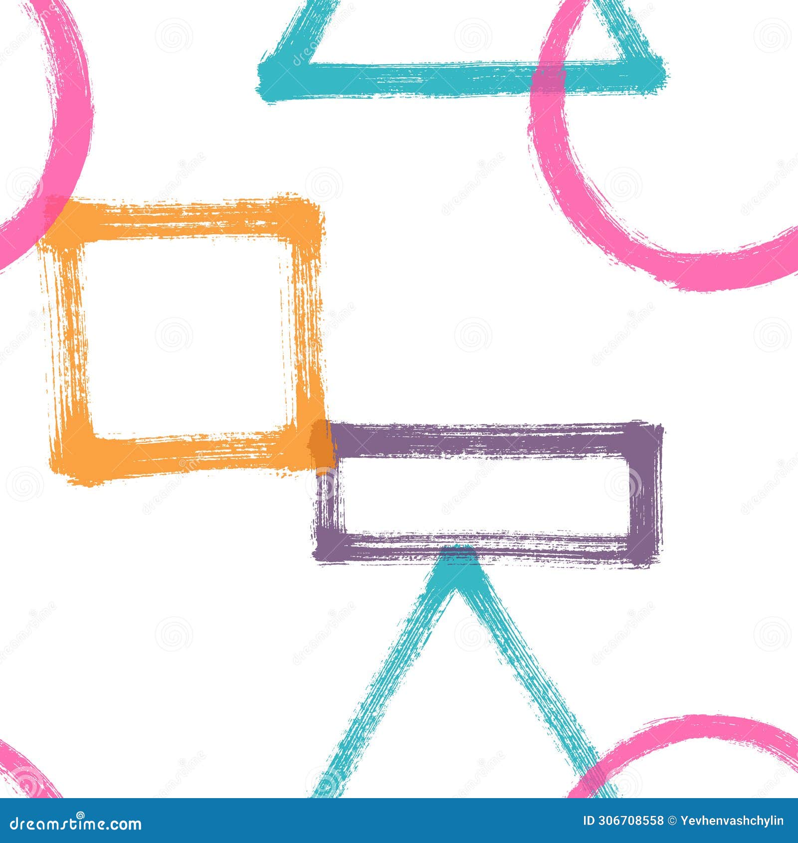 Seamless Texture from Geometric Shapes. Vector Illustration Template ...