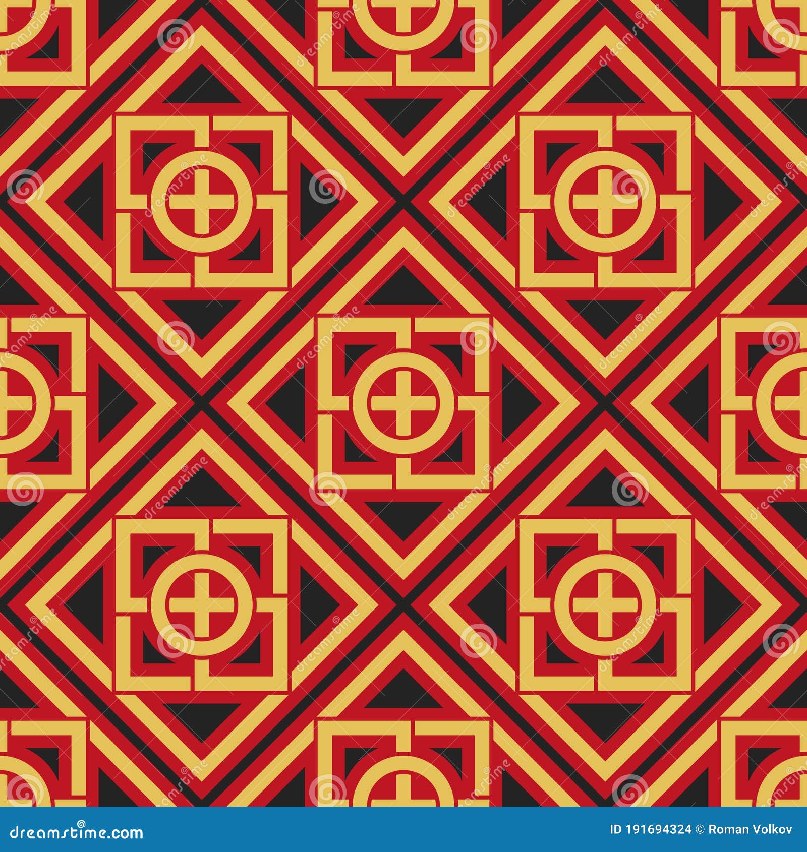 Vector Asian Geometric Pattern Stock Vector - Illustration of geometric ...