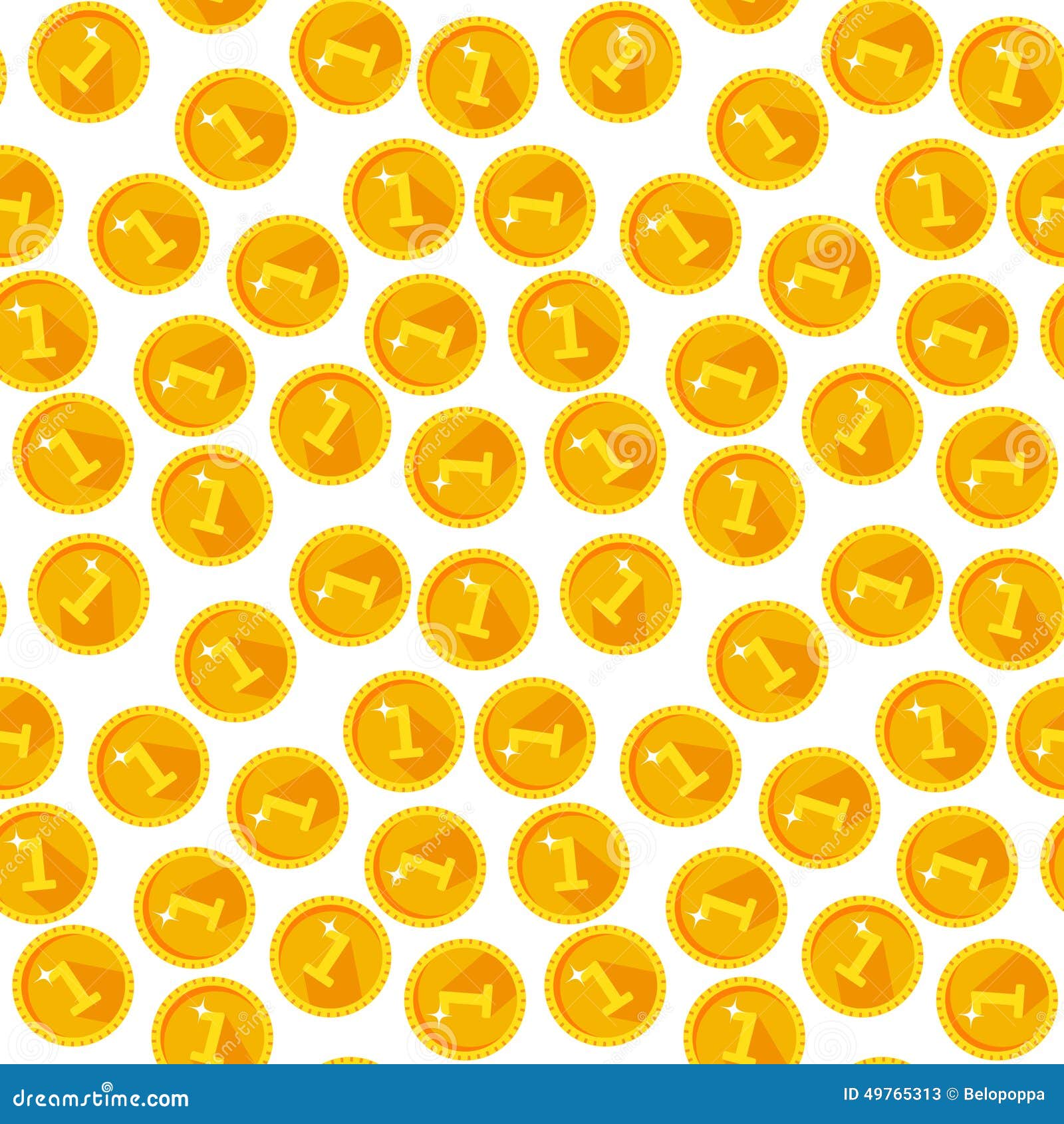 Seamless Texture with Golden Coins Stock Vector - Illustration of ...