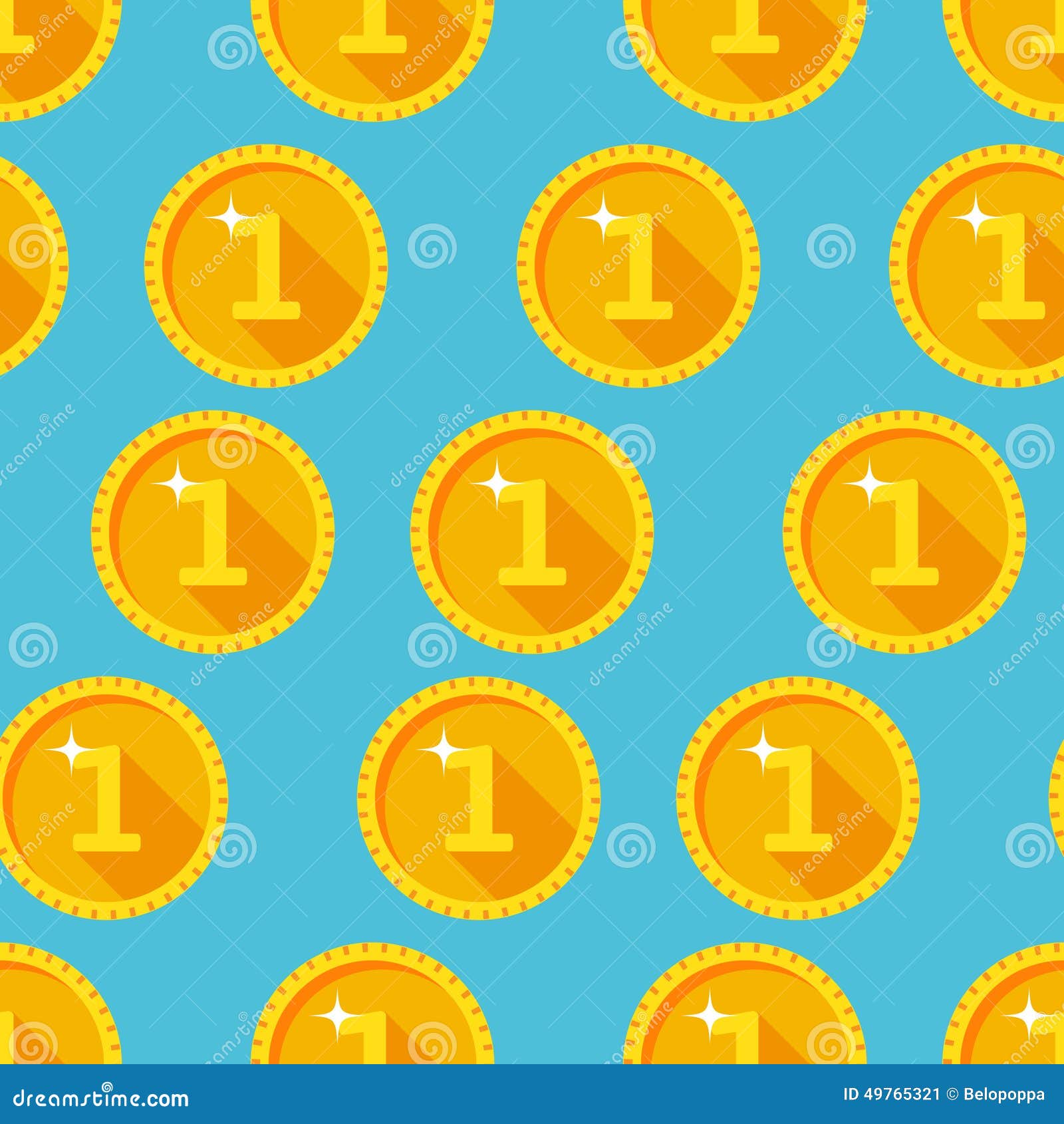 Seamless Texture with Golden Coins Stock Vector - Illustration of ...