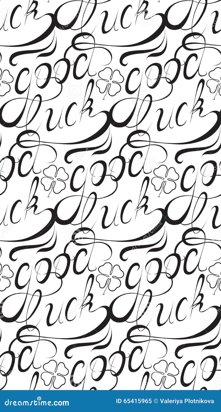 Seamless Texture with Good Luck Written in Cursive Font Stock Vector ...