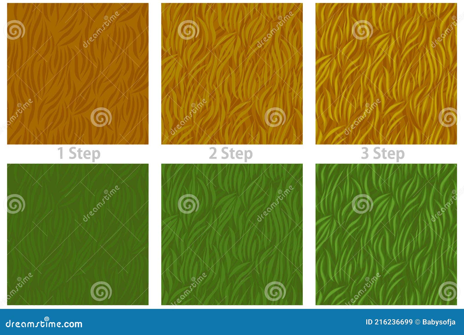 Seamless Texture Grass, Drawing Pattern Step by Step for the Game Stock ...