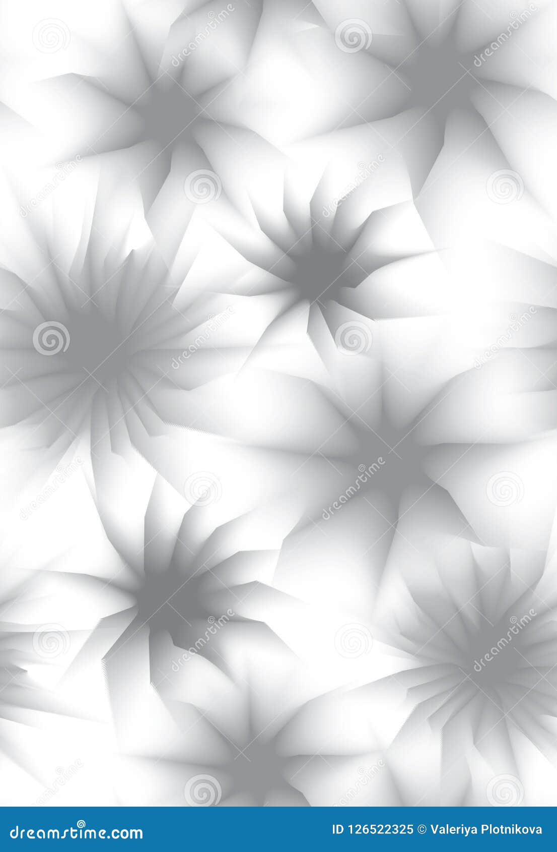 Seamless Texture with Gray Flowers on White Background. Vector Pattern ...