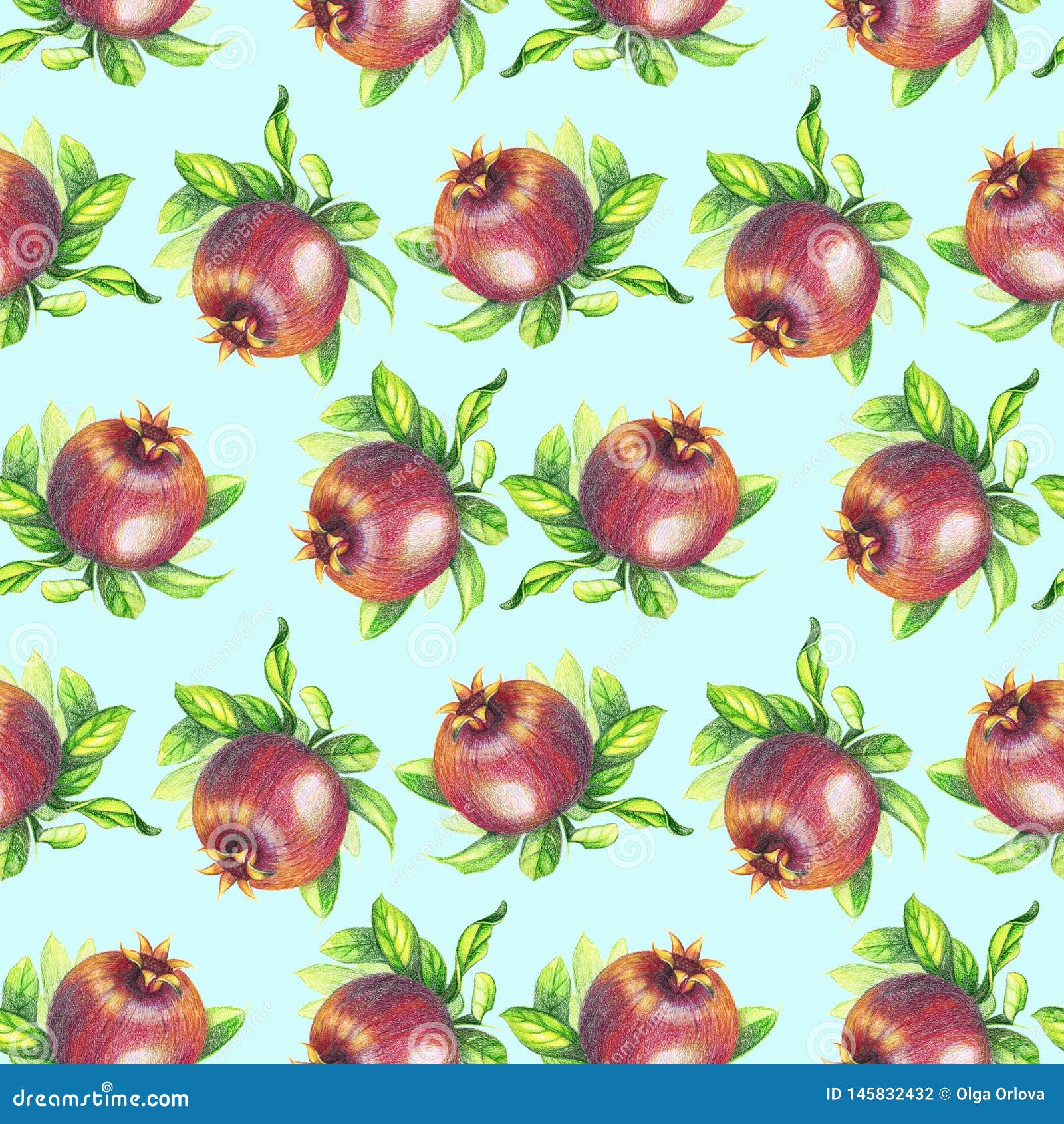 Seamless Texture of a Grenade Pattern on a Blue Background Stock ...