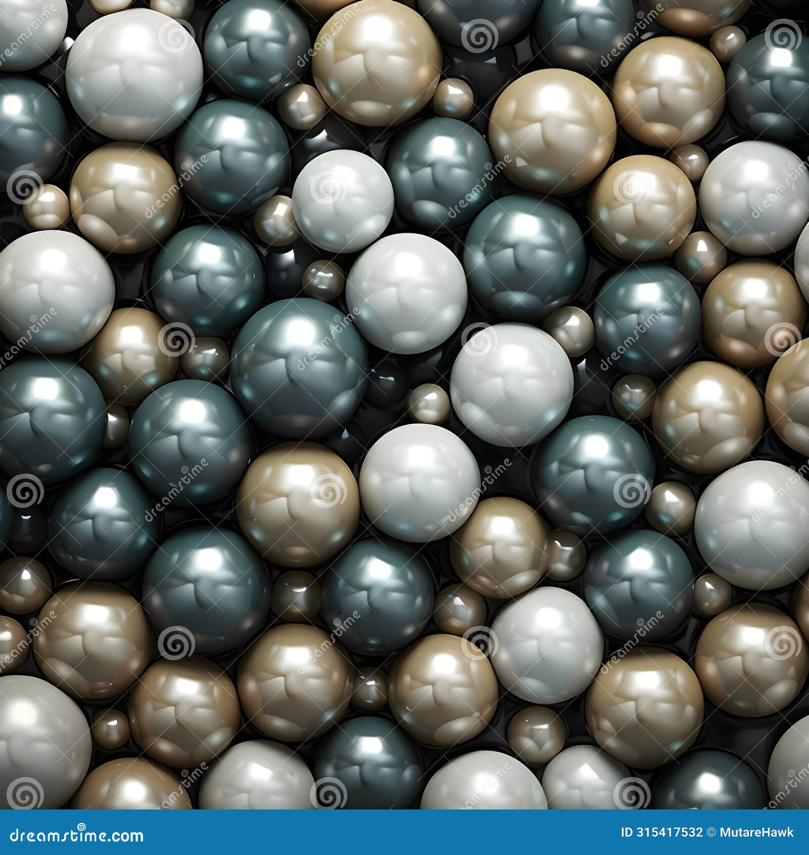 Seamless Texture of a Group of Silver and Bronze Pearls Stock Vector ...