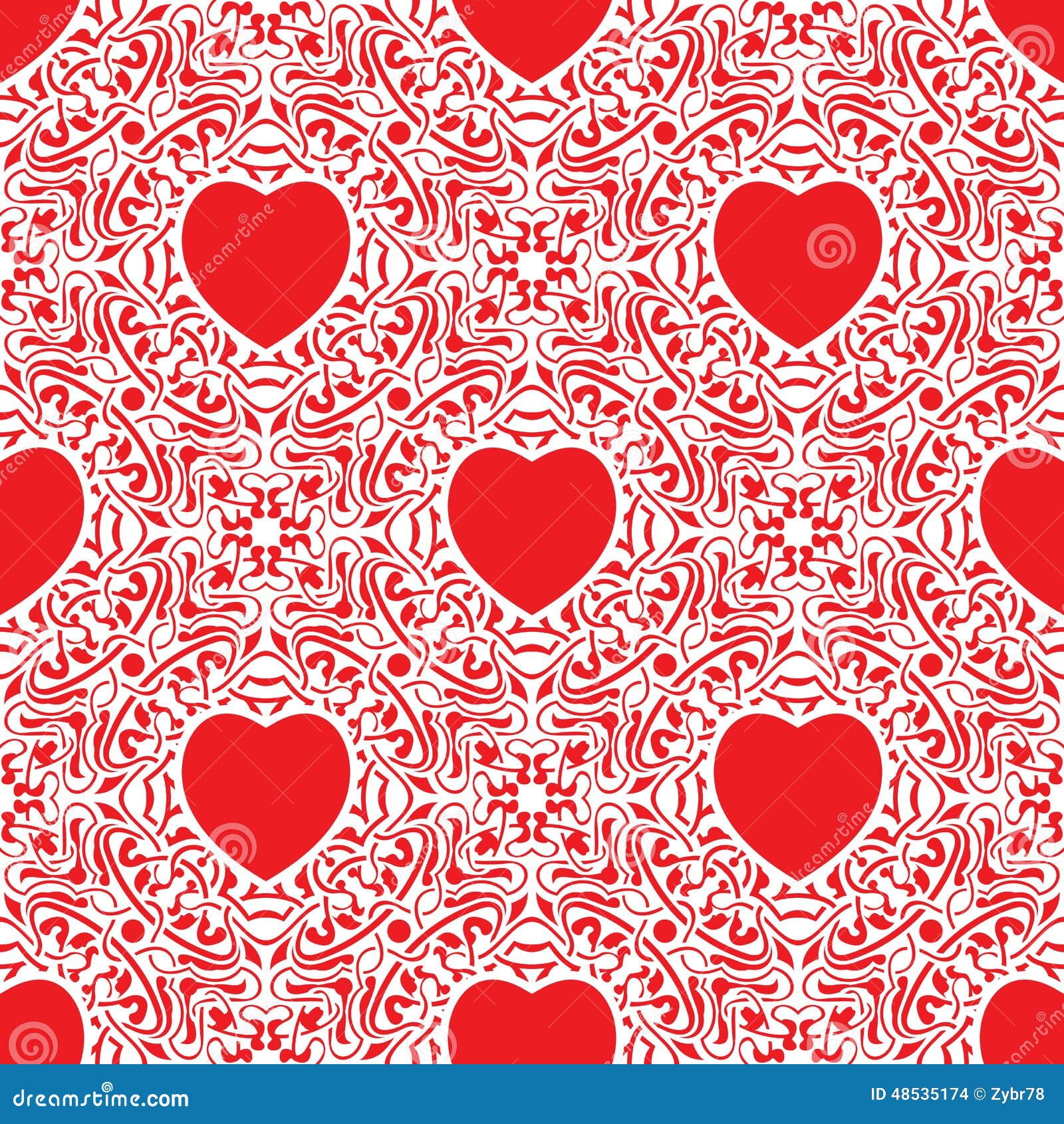 Seamless Texture with Heart Stock Vector - Illustration of romance ...
