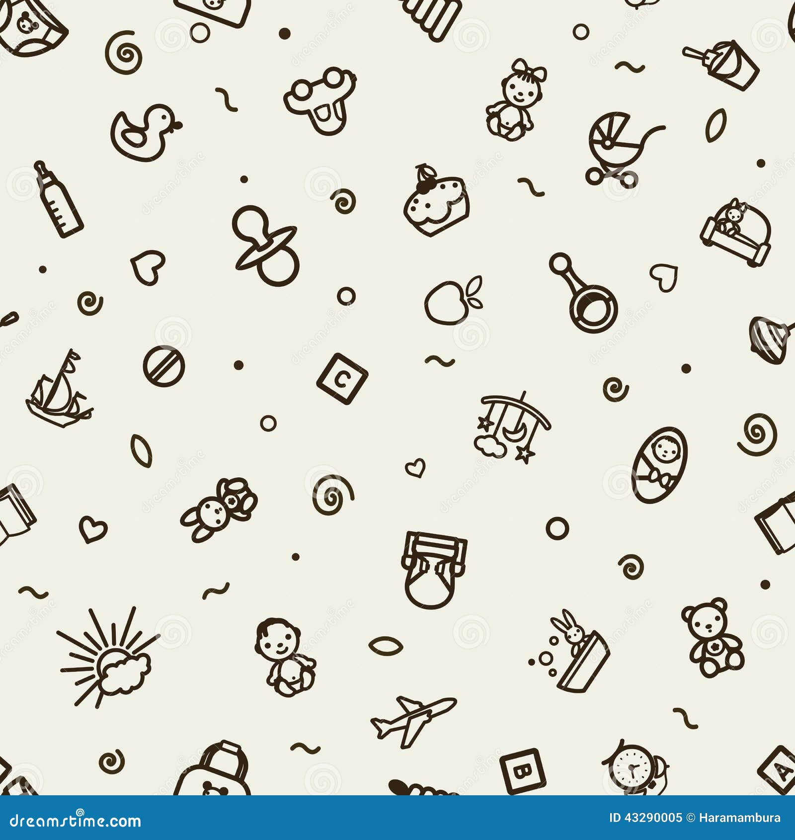 Seamless Texture with Icons - Children Stock Vector - Illustration of ...