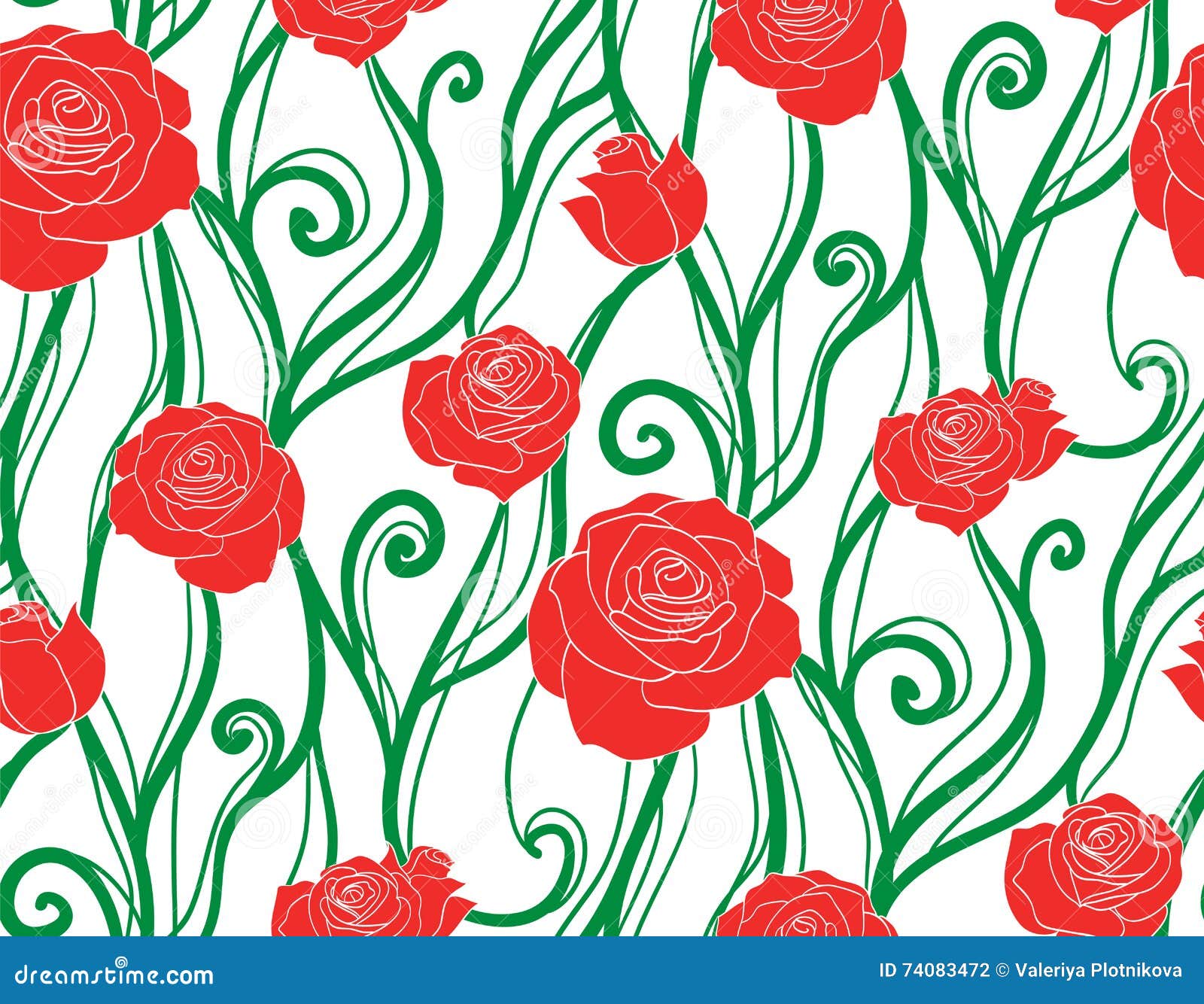 Seamless Texture with Intertwined Vines and Roses. Stock Vector ...
