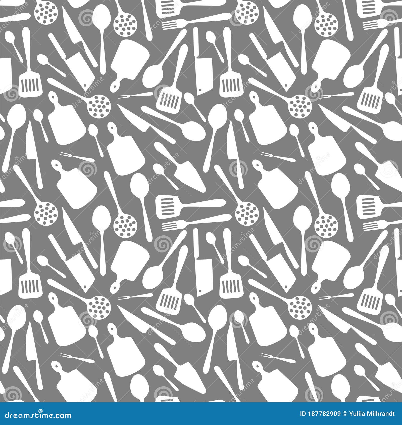 Seamless Texture of Kitchen Utensils. Vector Stock Illustration ...