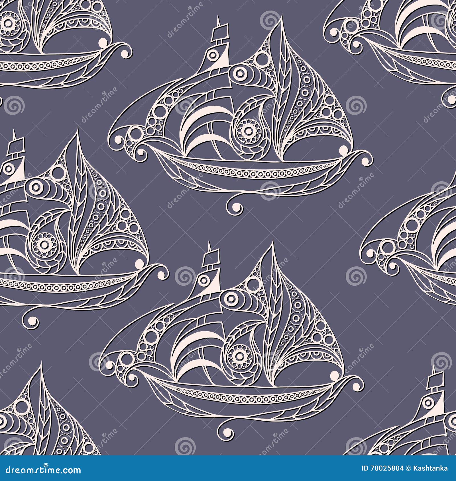 Seamless Texture with Lace Ship 2 Stock Vector - Illustration of doodle ...