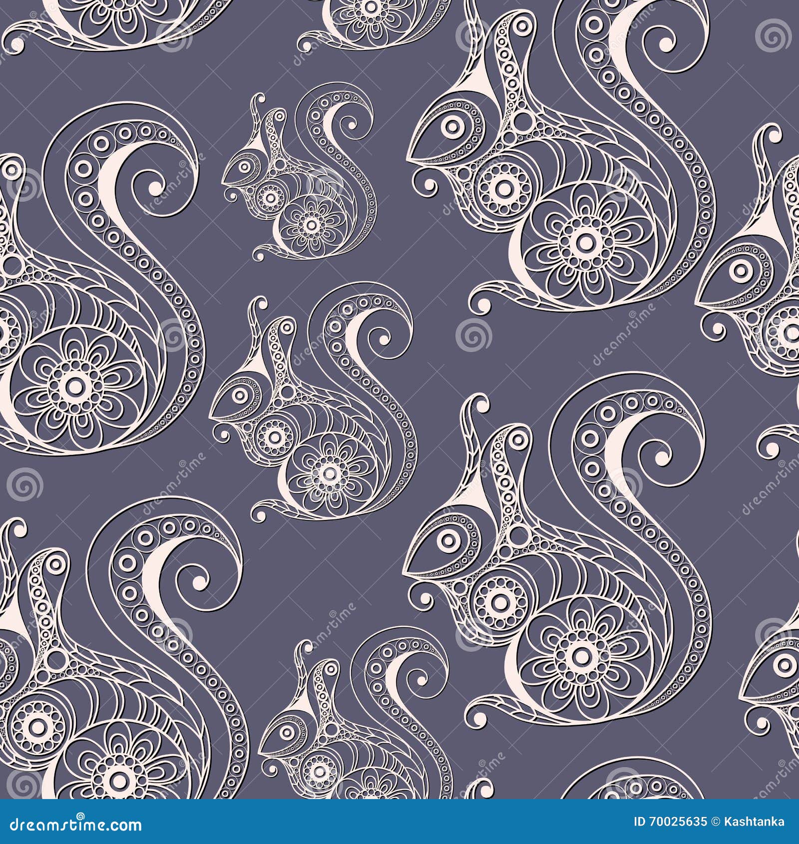 Seamless Texture with Lace Squirrel 2 Stock Vector - Illustration of ...