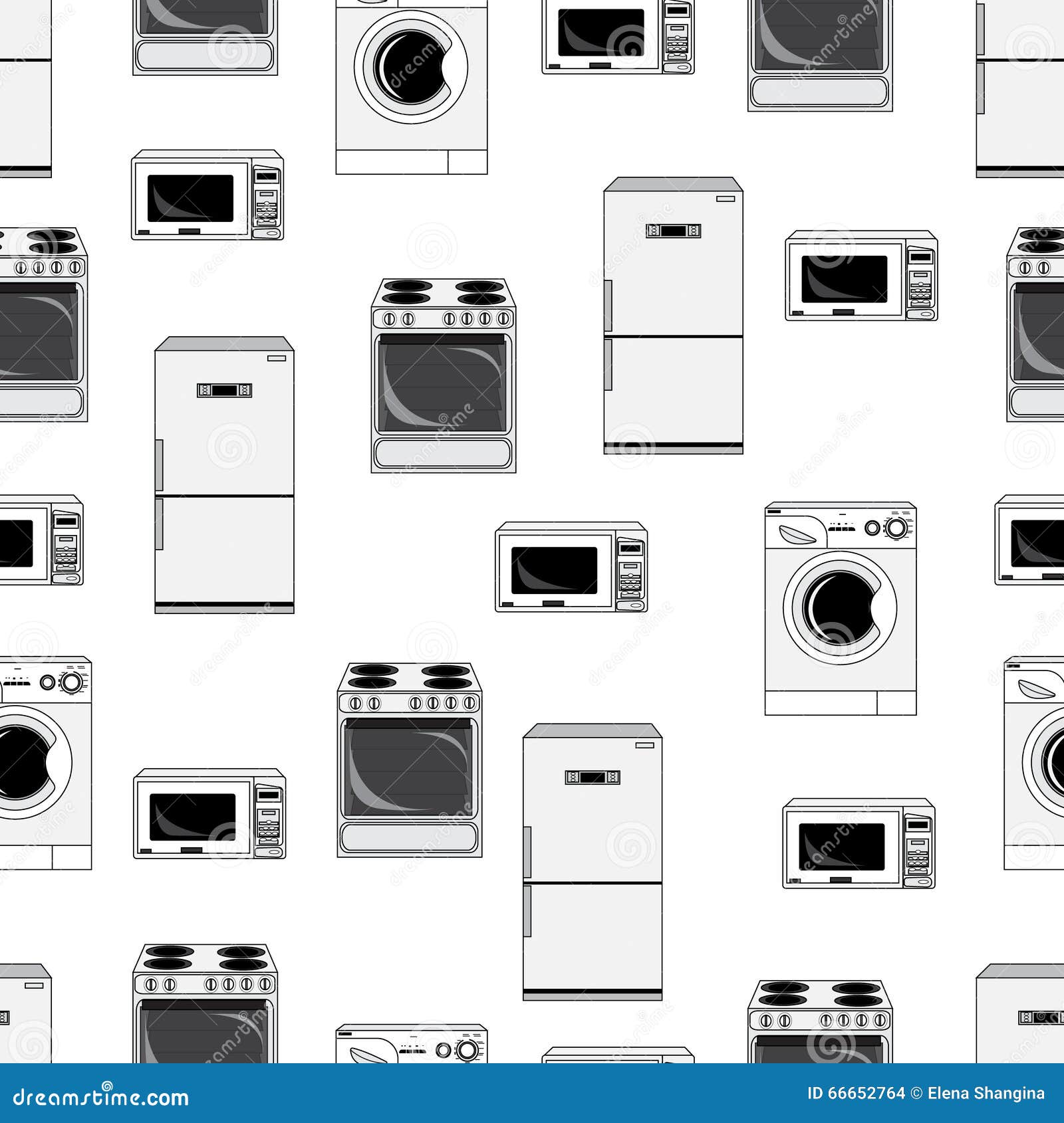 Seamless Texture of Large, Household Appliances. Stock Vector ...