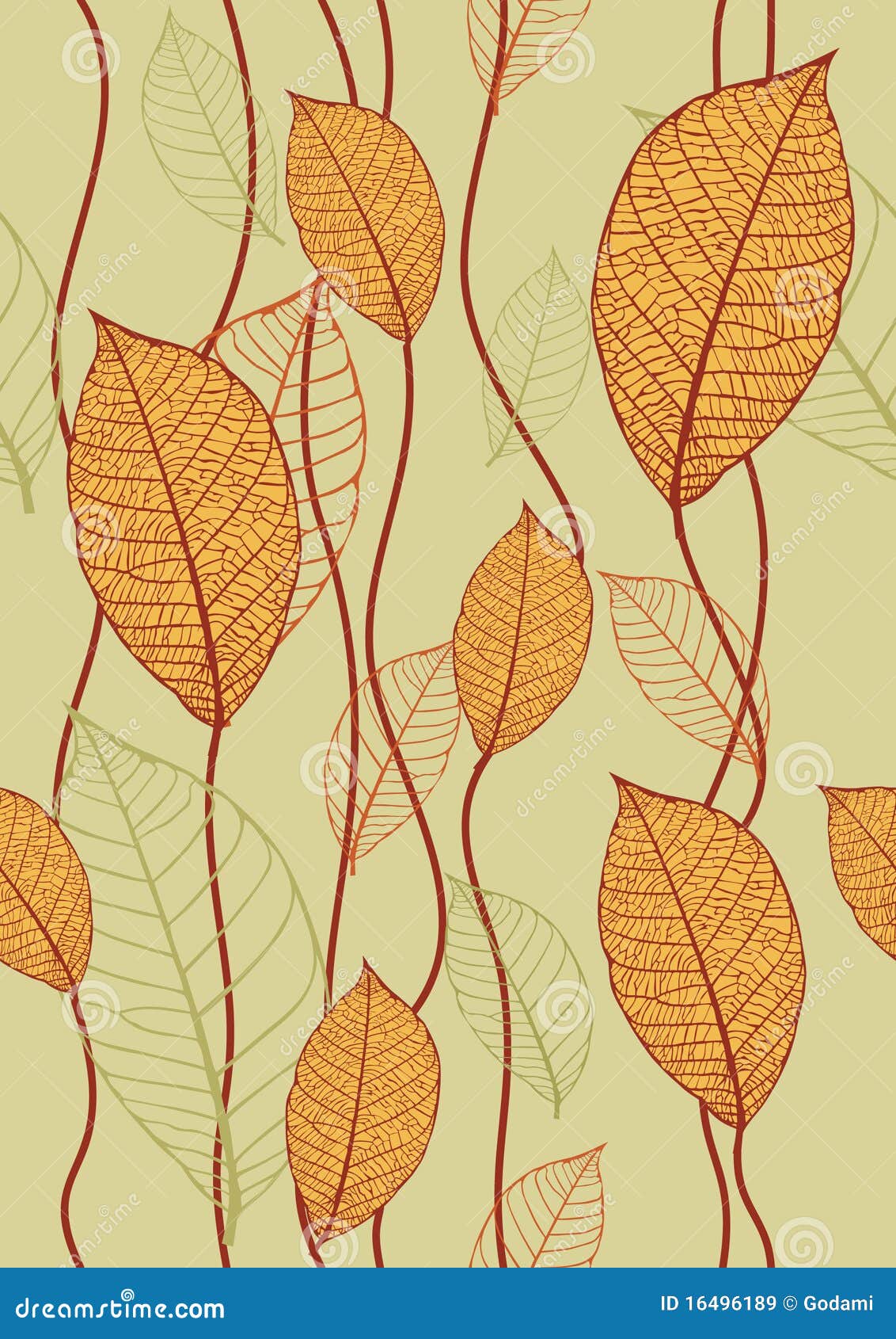 Seamless Texture with Leaves Stock Vector - Illustration of background ...
