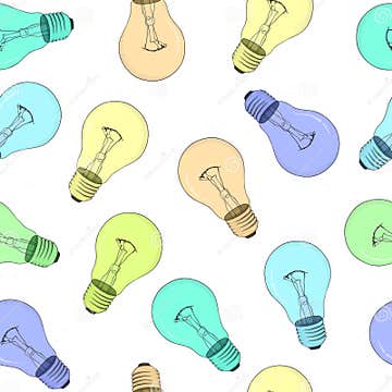 Seamless Texture - Light Bulbs - Vector Eps8 Stock Vector ...