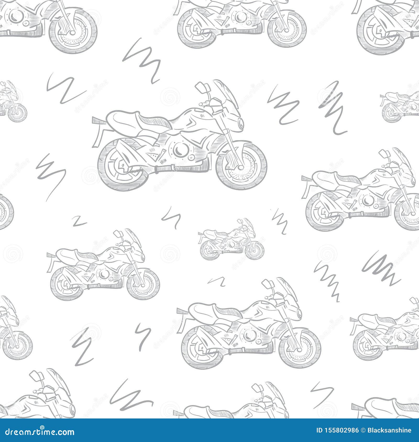 Grey Motorcycles Seamles White Sketch Stock Vector - Illustration of ...