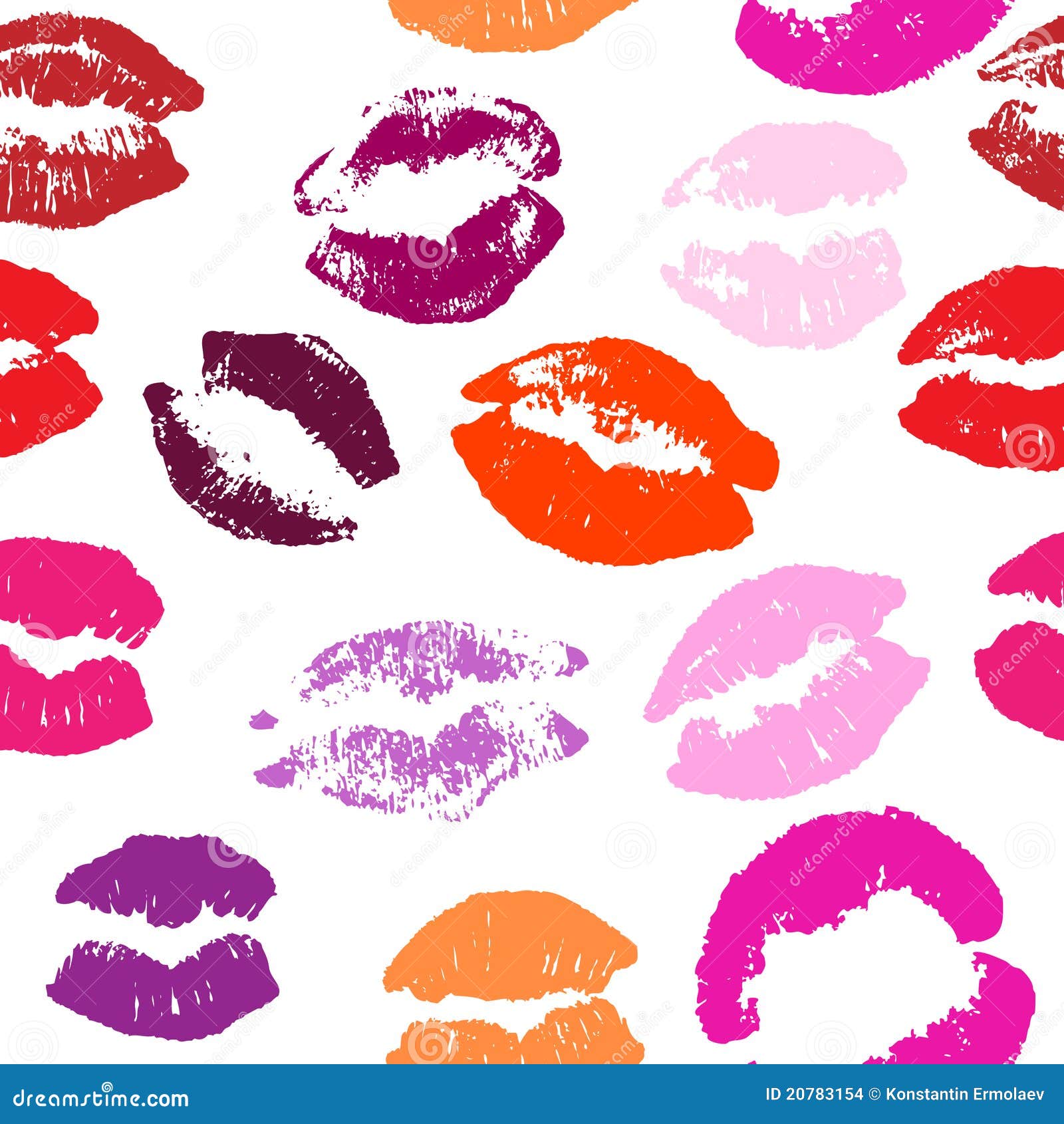 Seamless Texture with Lips Prints Stock Illustration - Illustration of ...
