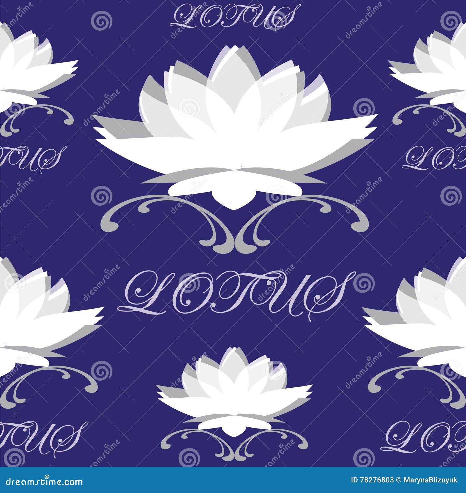 Seamless Texture with Lotus Stock Vector - Illustration of design ...