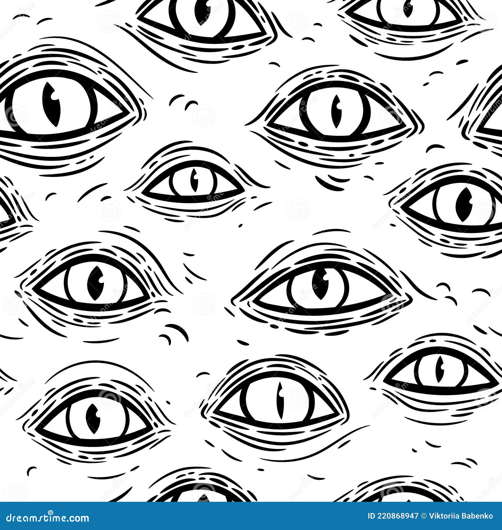 Seamless Texture of Many Monsters Eyes Stock Vector - Illustration of ...