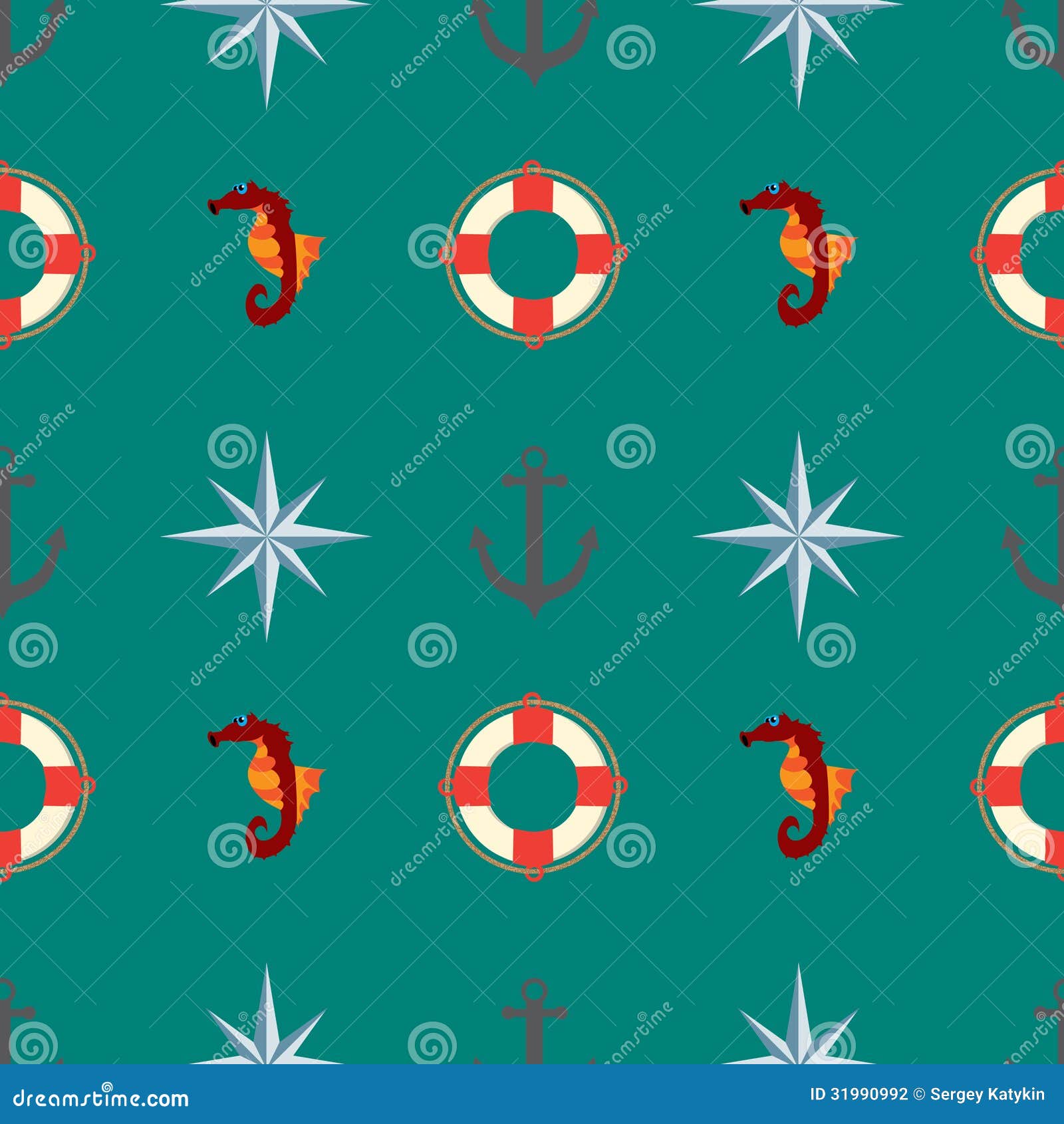 Seamless Texture. The Maritime Theme. Vector Illustration ...