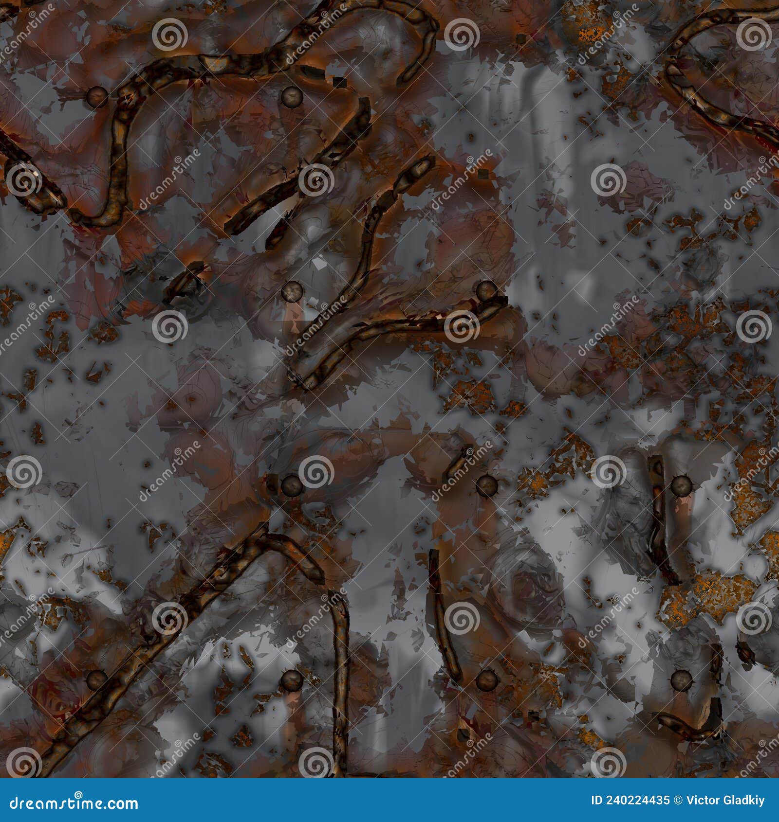 Seamless Texture Metal Rust Scratches Plate Panel Illustration Stock ...