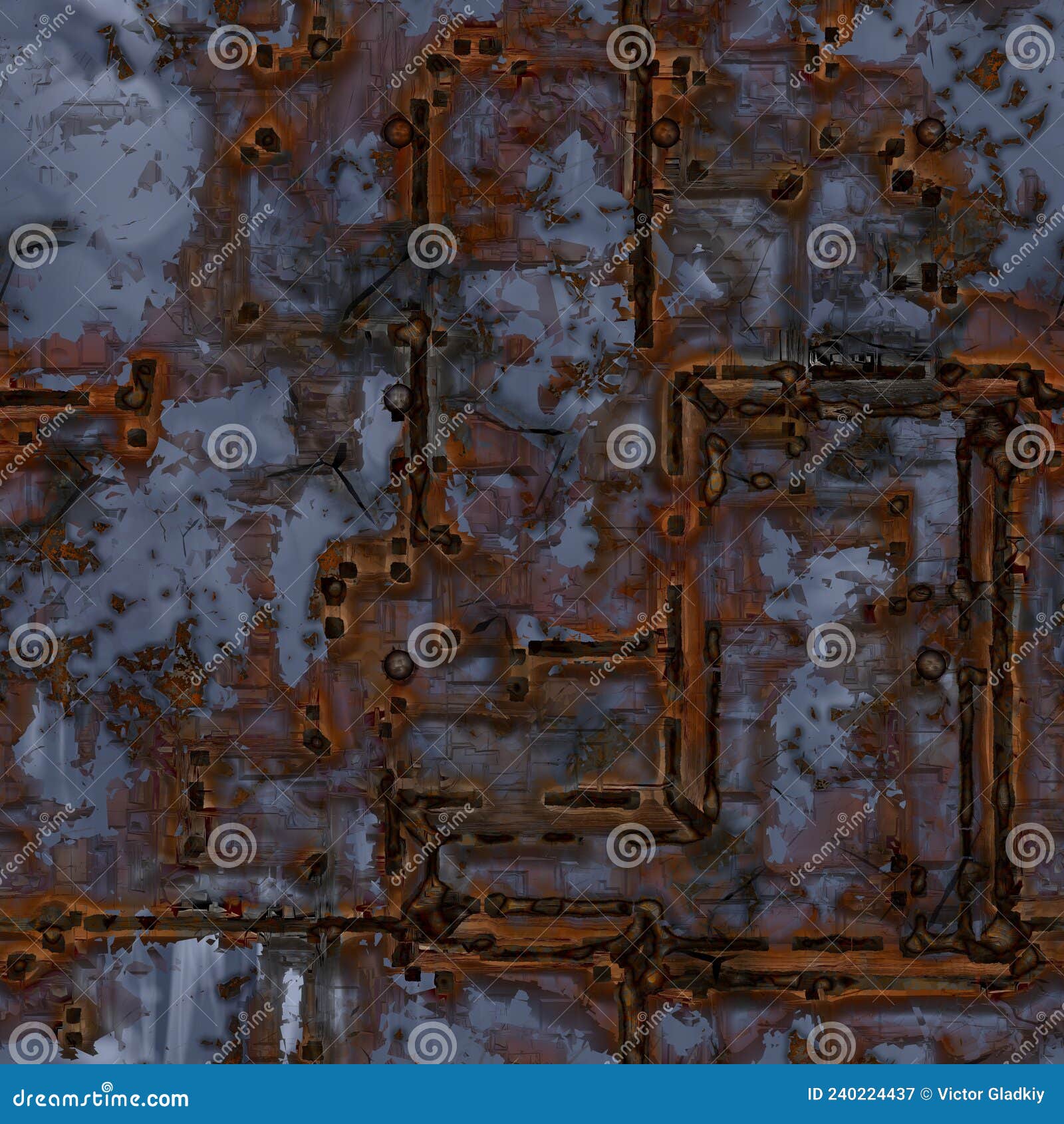 Seamless Texture Metal Rust Scratches Plate Panel Illustration Stock ...