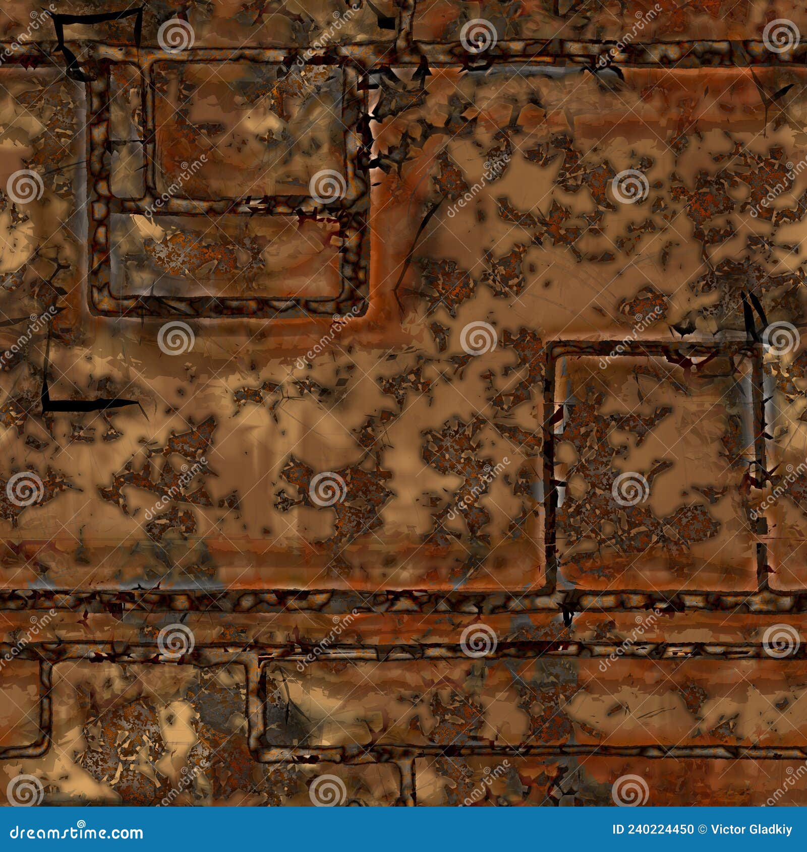 Seamless Texture Metal Rust Scratches Plate Panel Illustration Stock ...