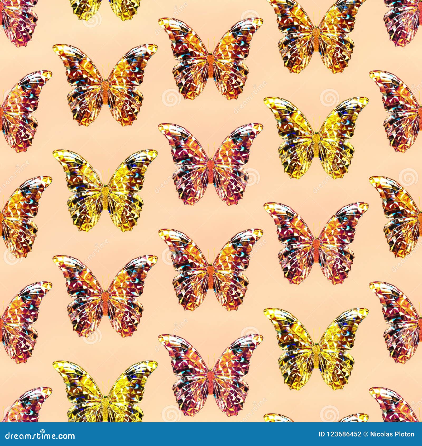Seamless Texture of Modern Colored Butterflies Stock Illustration ...