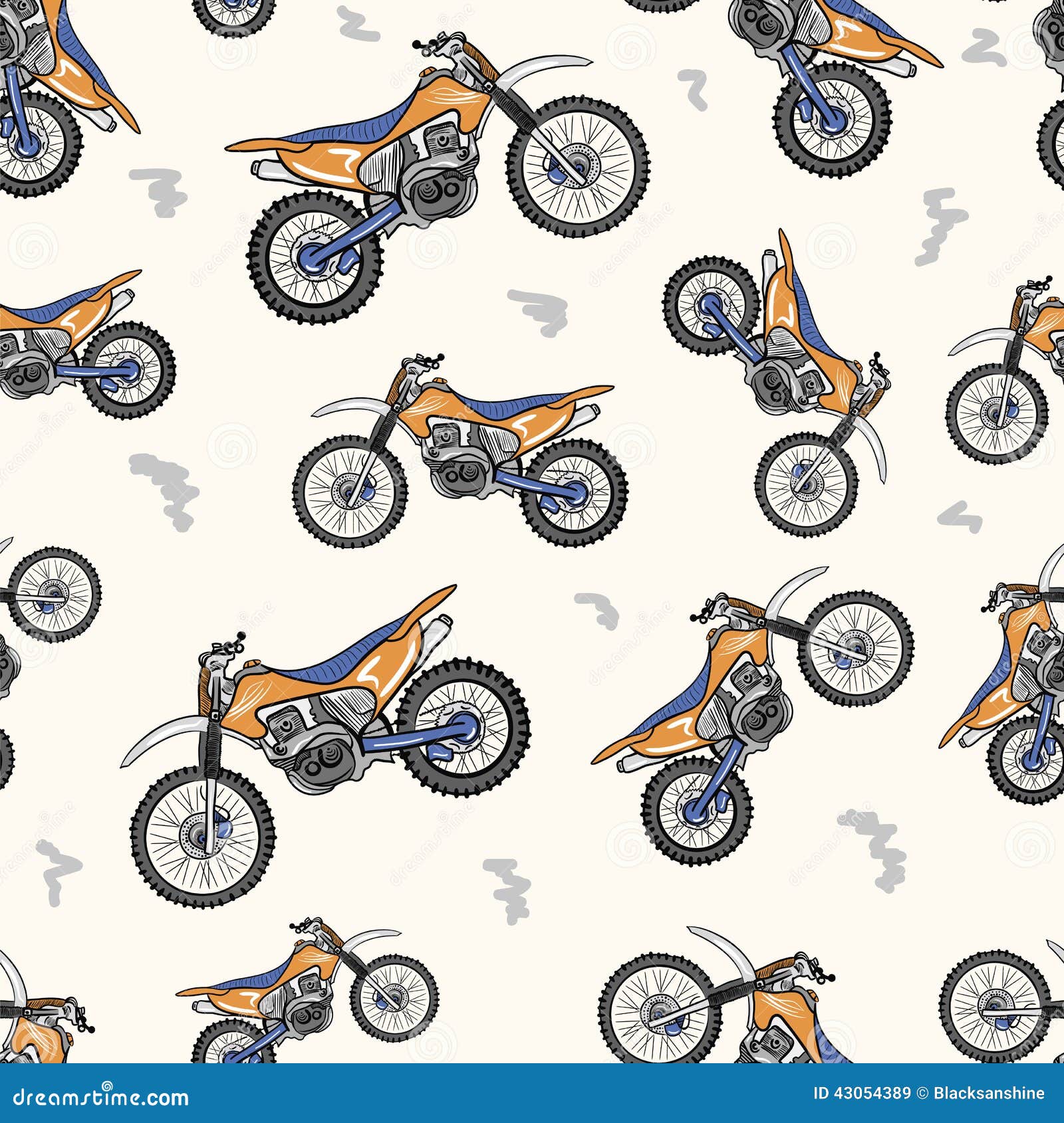 Seamless Texture with the Modern Motorcycle Stock Vector - Illustration ...