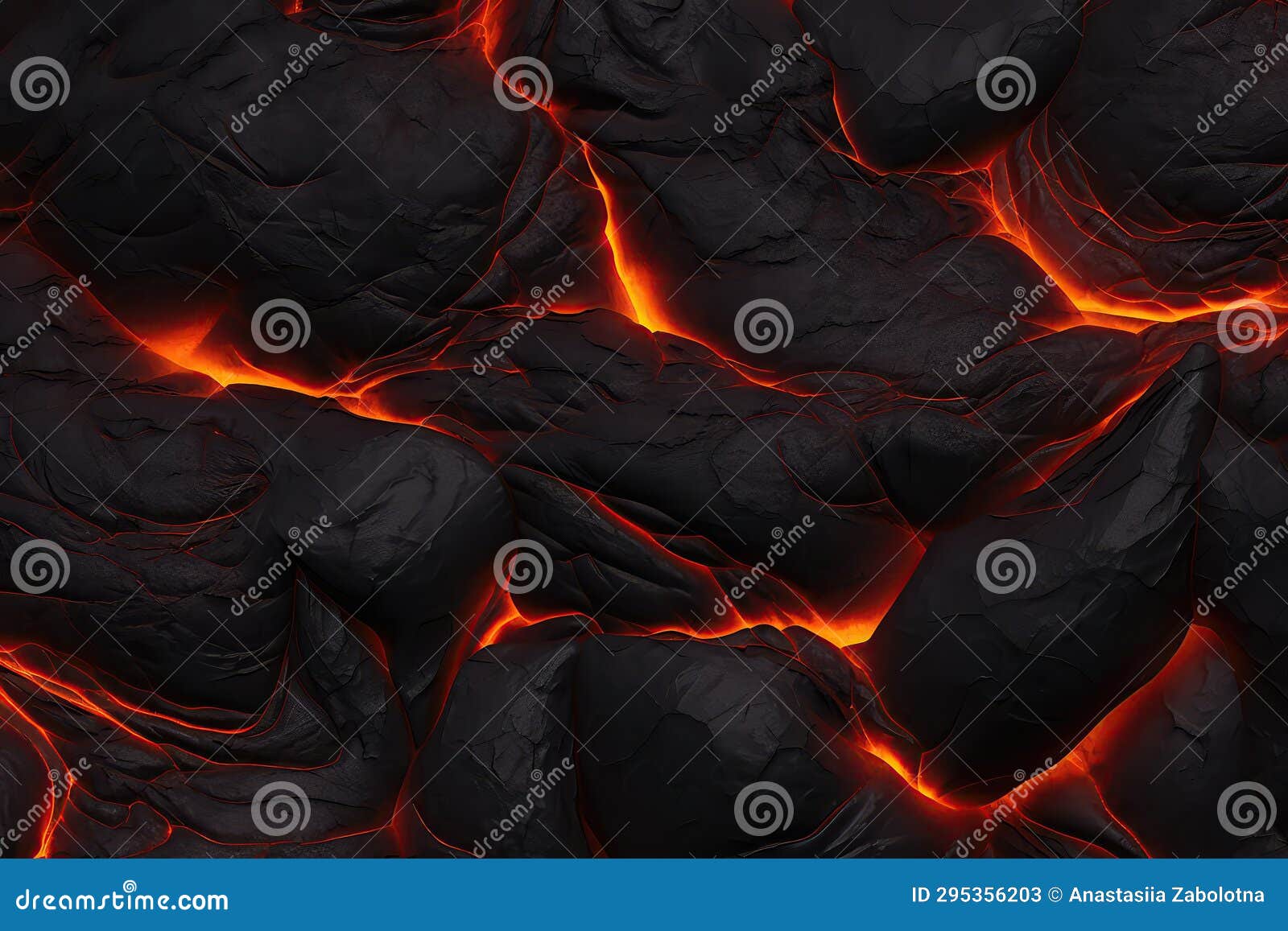 Seamless Texture of Molten Lava and Volcanic Rock Stock Image - Image ...