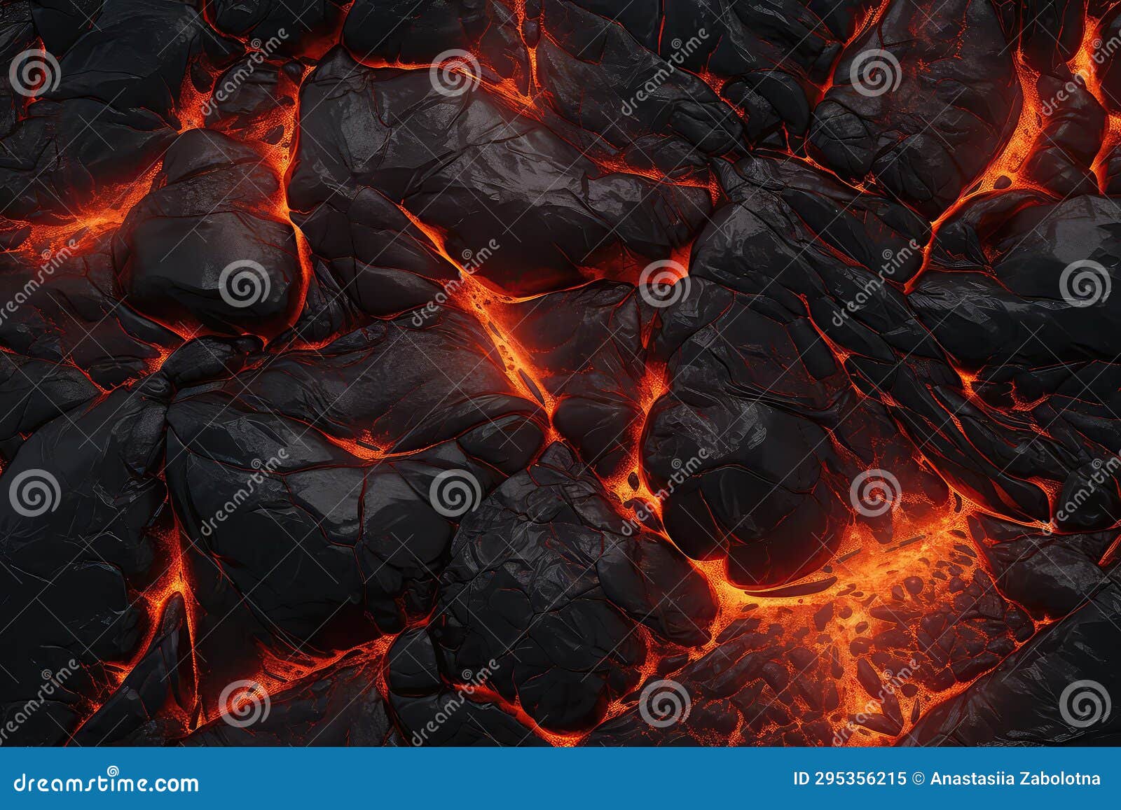 Seamless Texture of Molten Lava and Volcanic Rock Stock Illustration ...