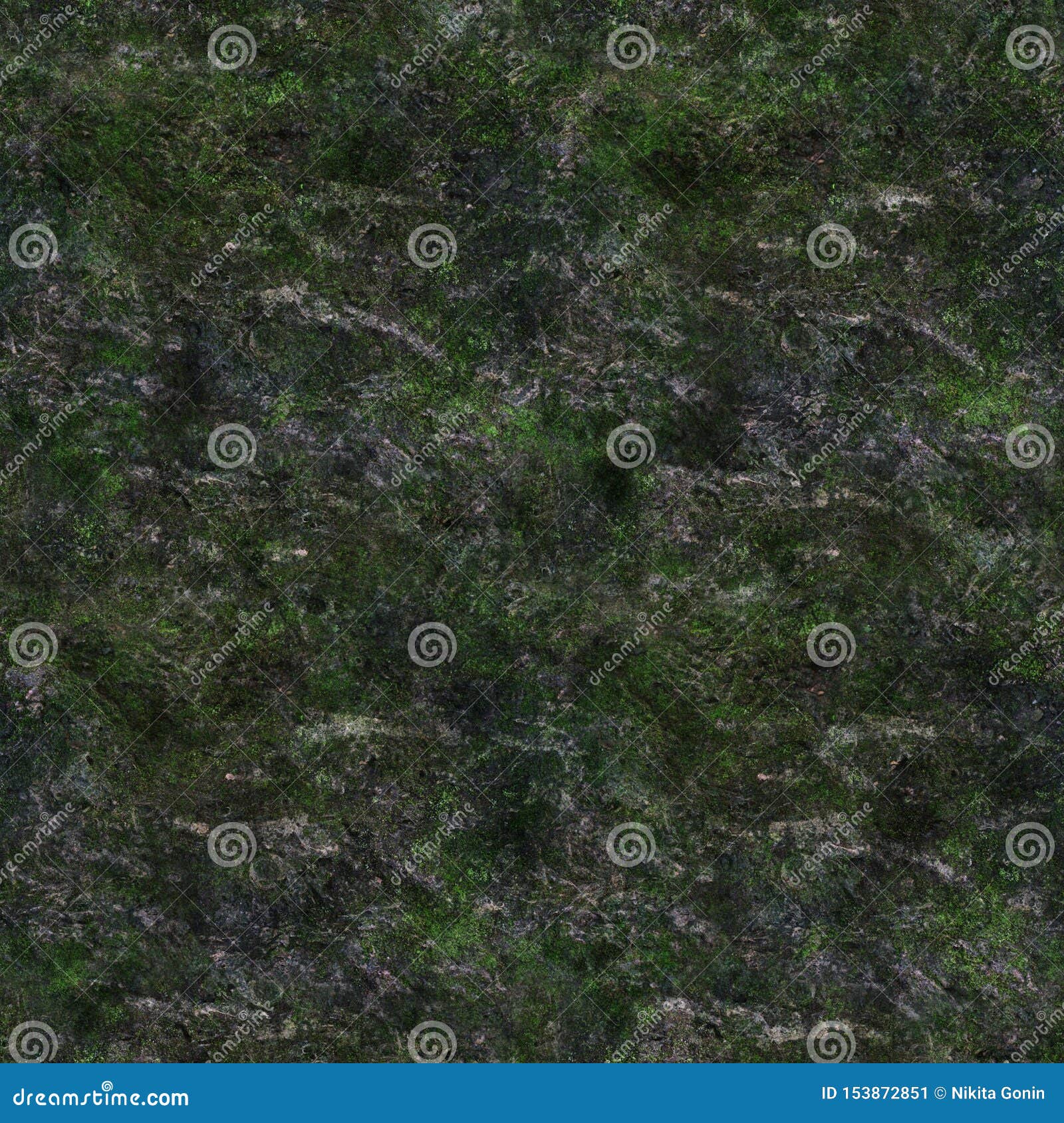 Seamless Texture of Mossy Stone Stock Illustration - Illustration of ...