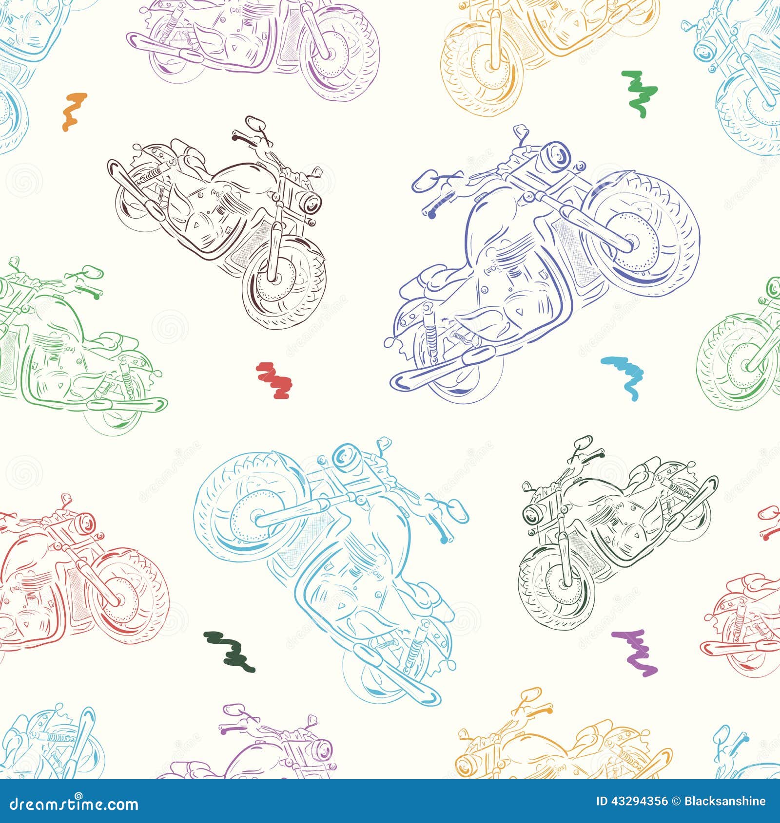 Seamless Texture with Motorcycles 2 Stock Vector - Illustration of ...