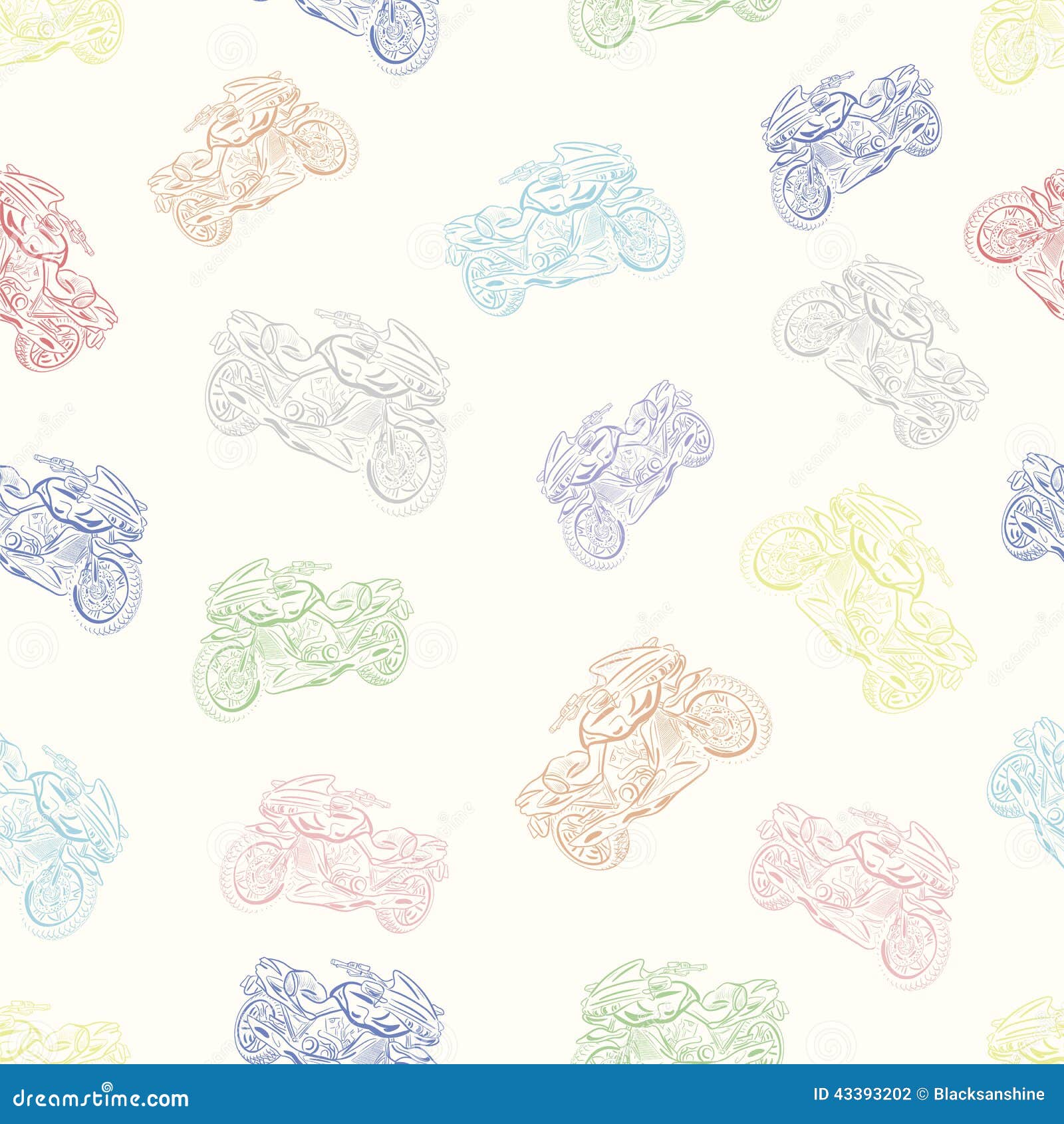 Seamless Texture with Motorcycles 4 Stock Vector - Illustration of ...