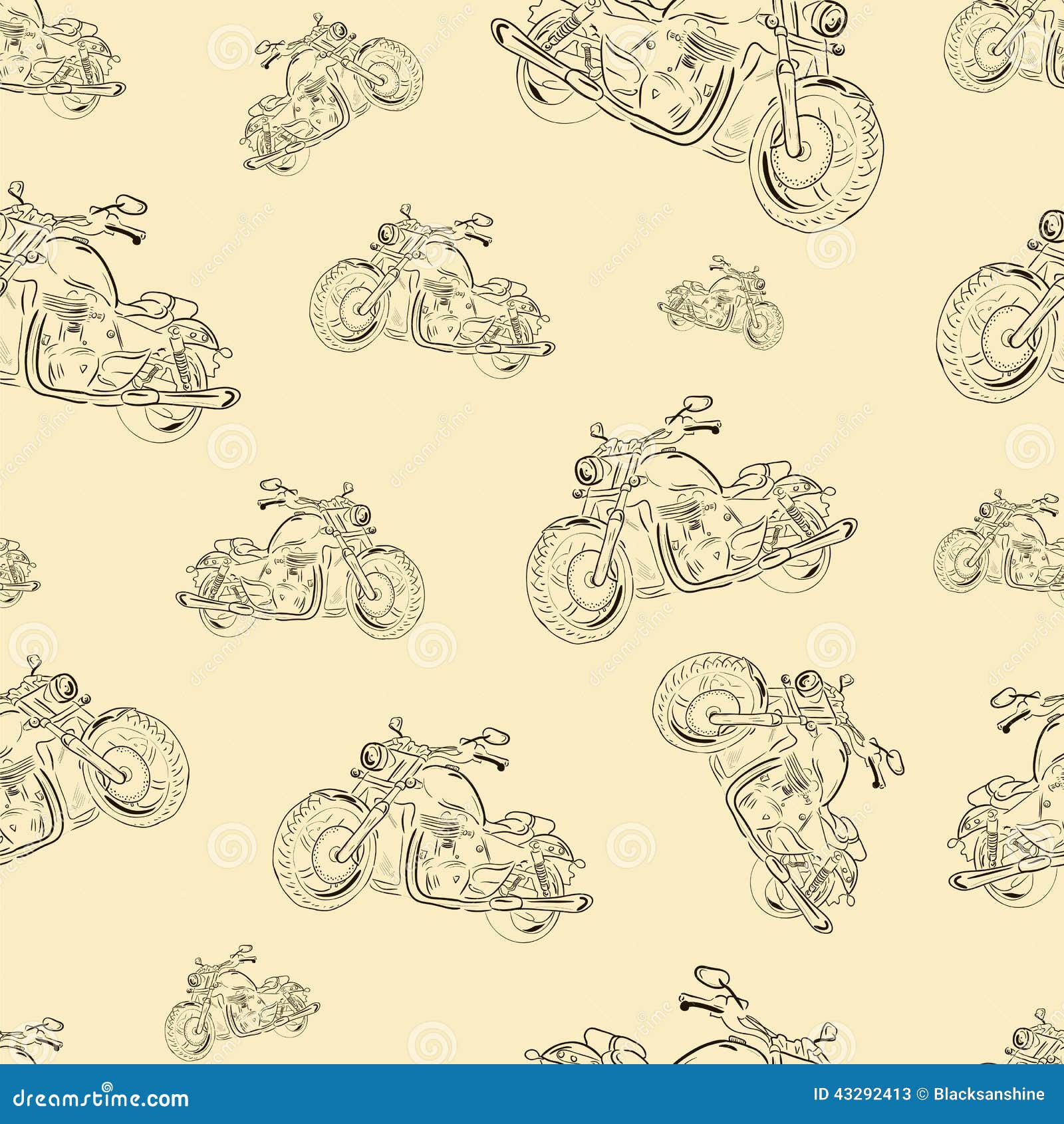 Seamless Texture with Motorcycles Stock Vector - Illustration of ...