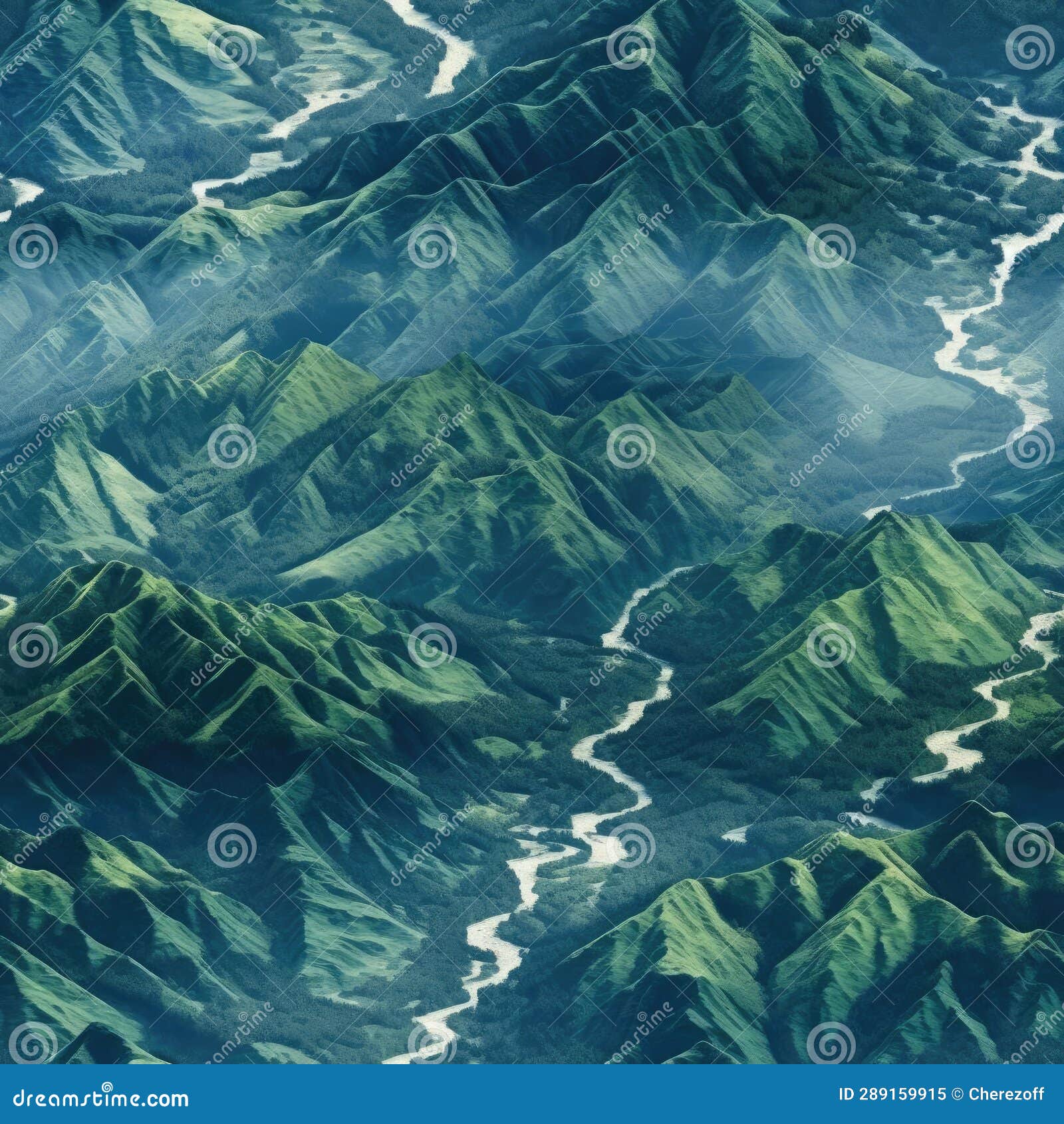 Seamless Texture of Mountain Ranges with Forest Stock Illustration ...