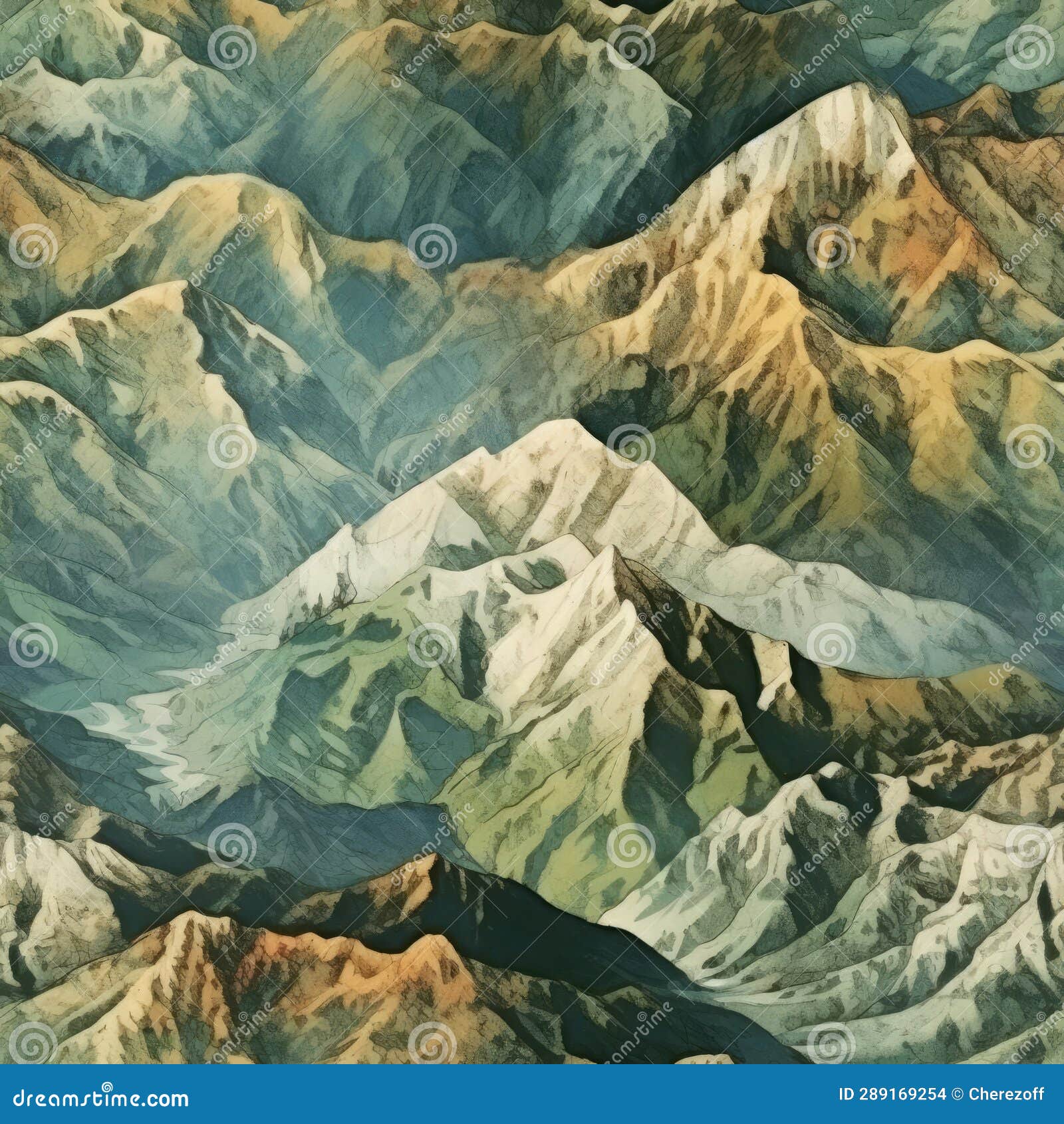 Seamless Texture of Mountain Ranges with Forest Stock Illustration ...