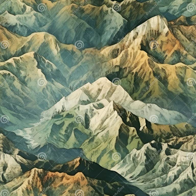 Seamless Texture of Mountain Ranges with Forest Stock Photo - Image of ...