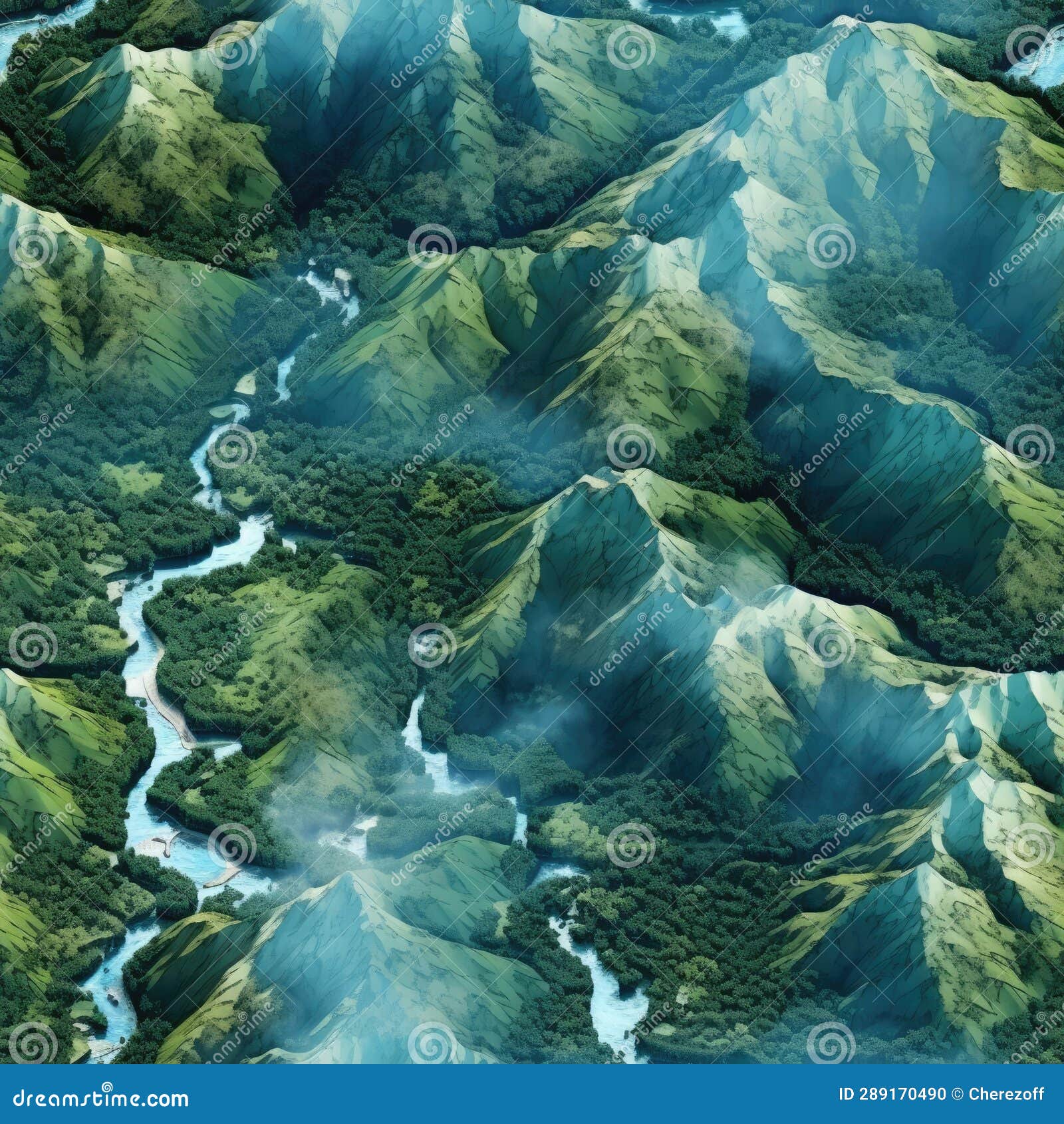 Seamless Texture of Mountain Ranges with Forest Stock Photo - Image of ...