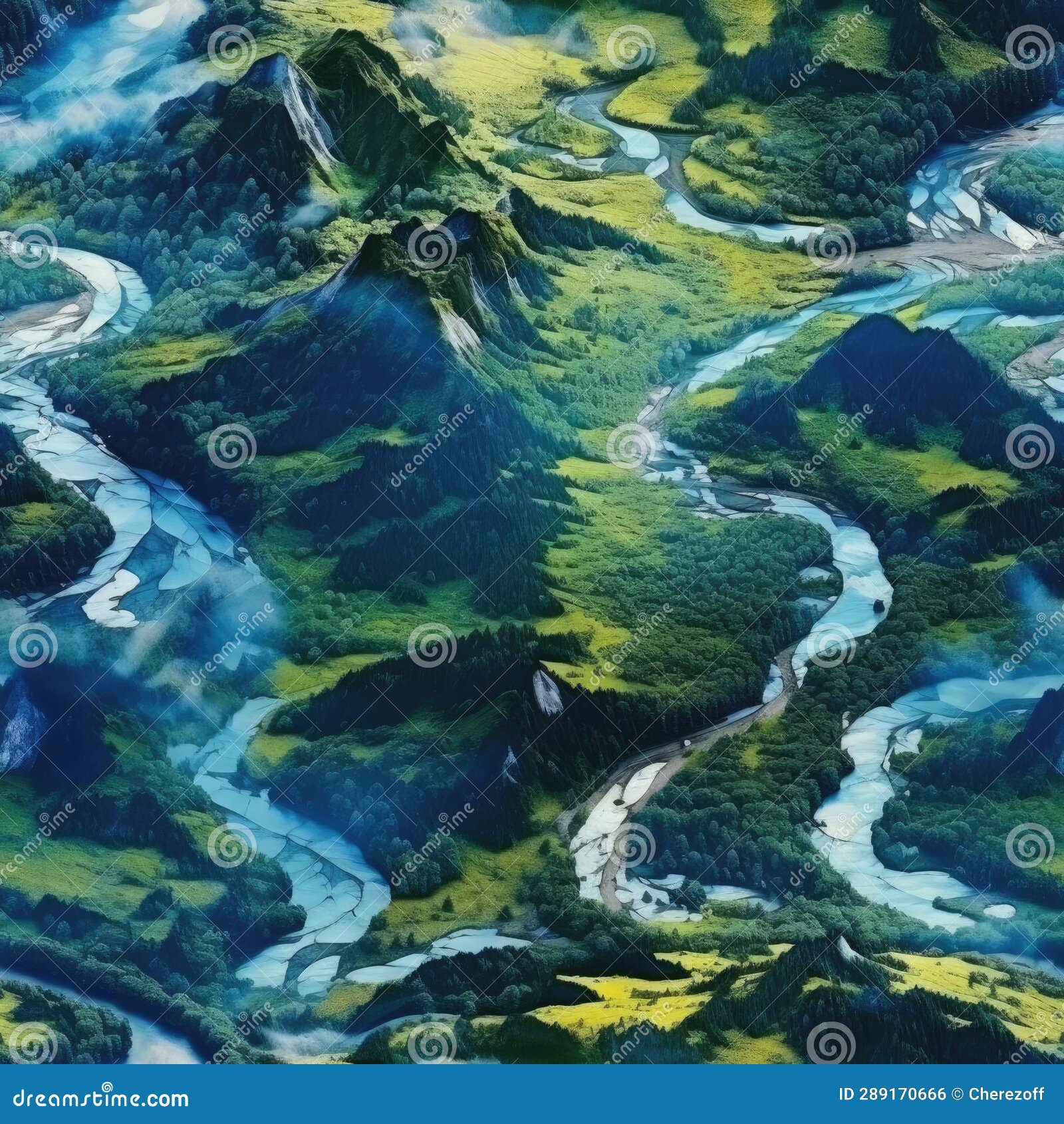 Seamless Texture of Mountain Ranges with Forest Stock Illustration ...