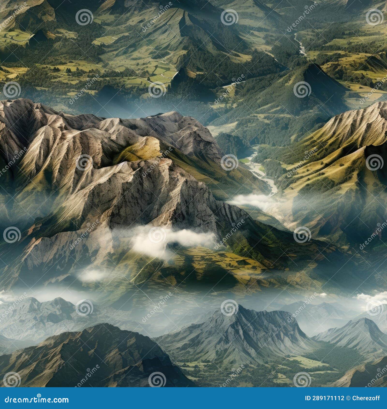 Seamless Texture of Mountain Ranges with Forest Stock Photo - Image of ...