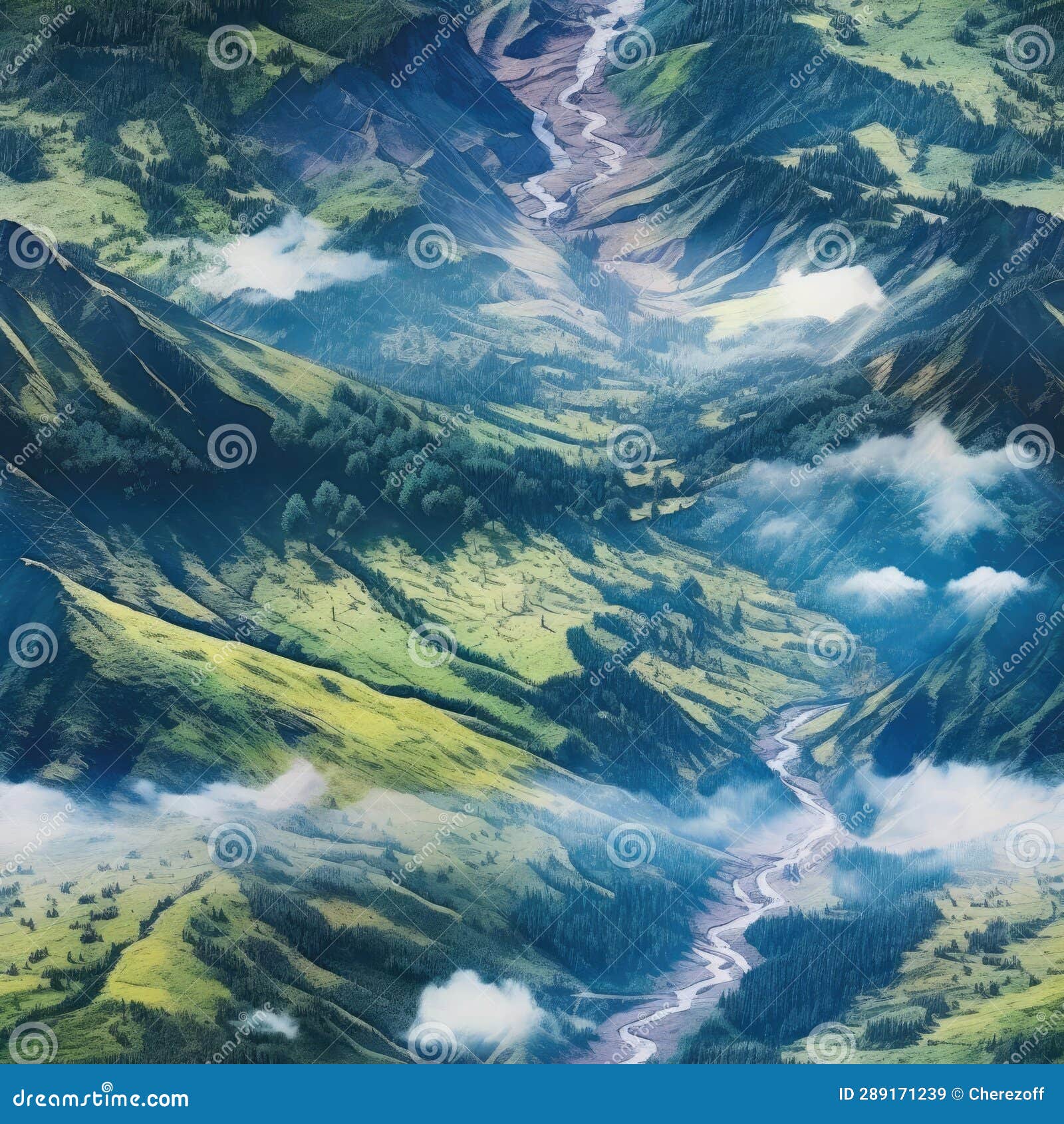 Seamless Texture of Mountain Ranges with Forest Stock Illustration ...