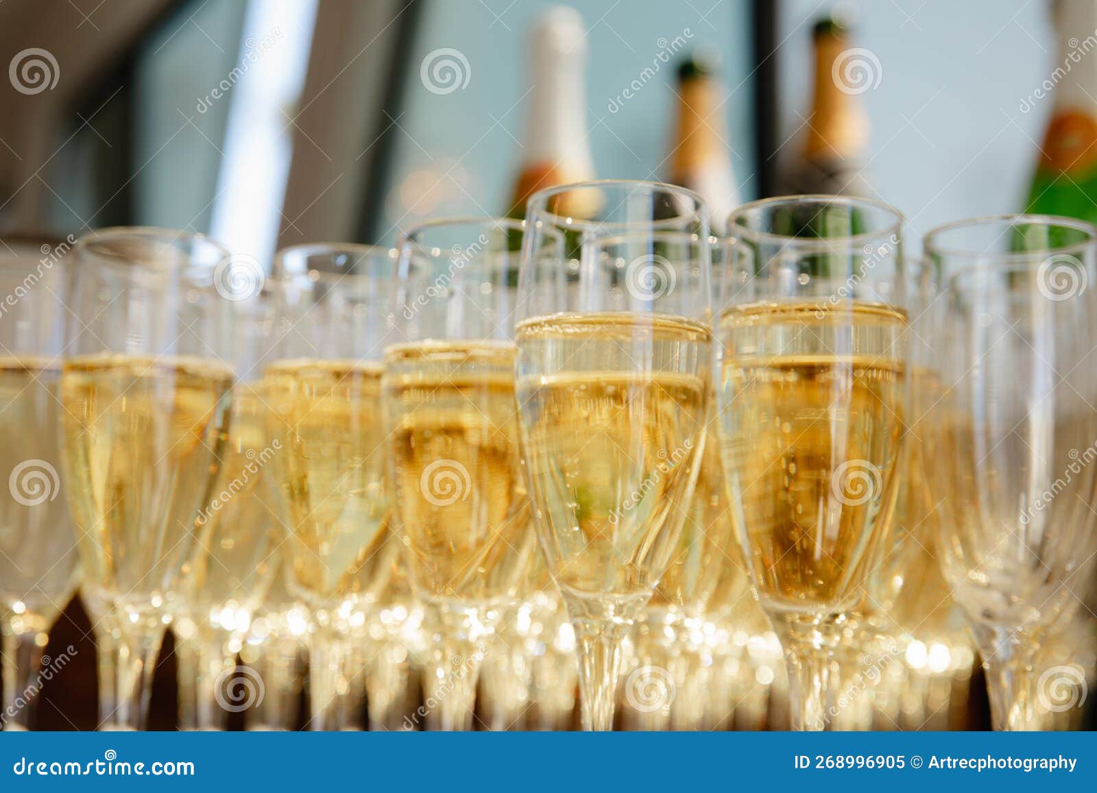 Seamless Texture of Multiple Champagne Flutes with Alcohol Stock Image ...