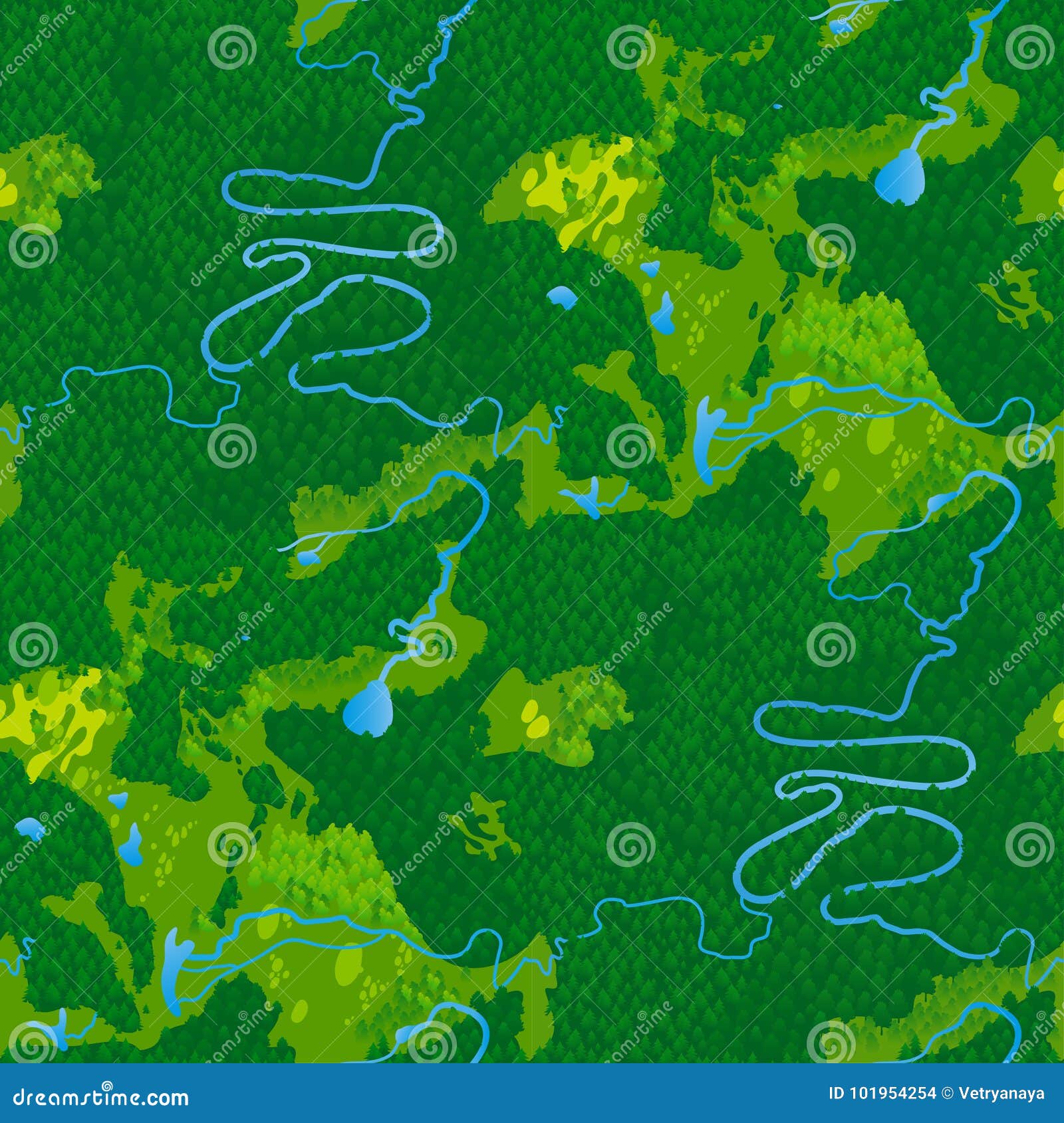 Seamless Texture Terrain Map Stock Vector - Illustration of nonurban ...