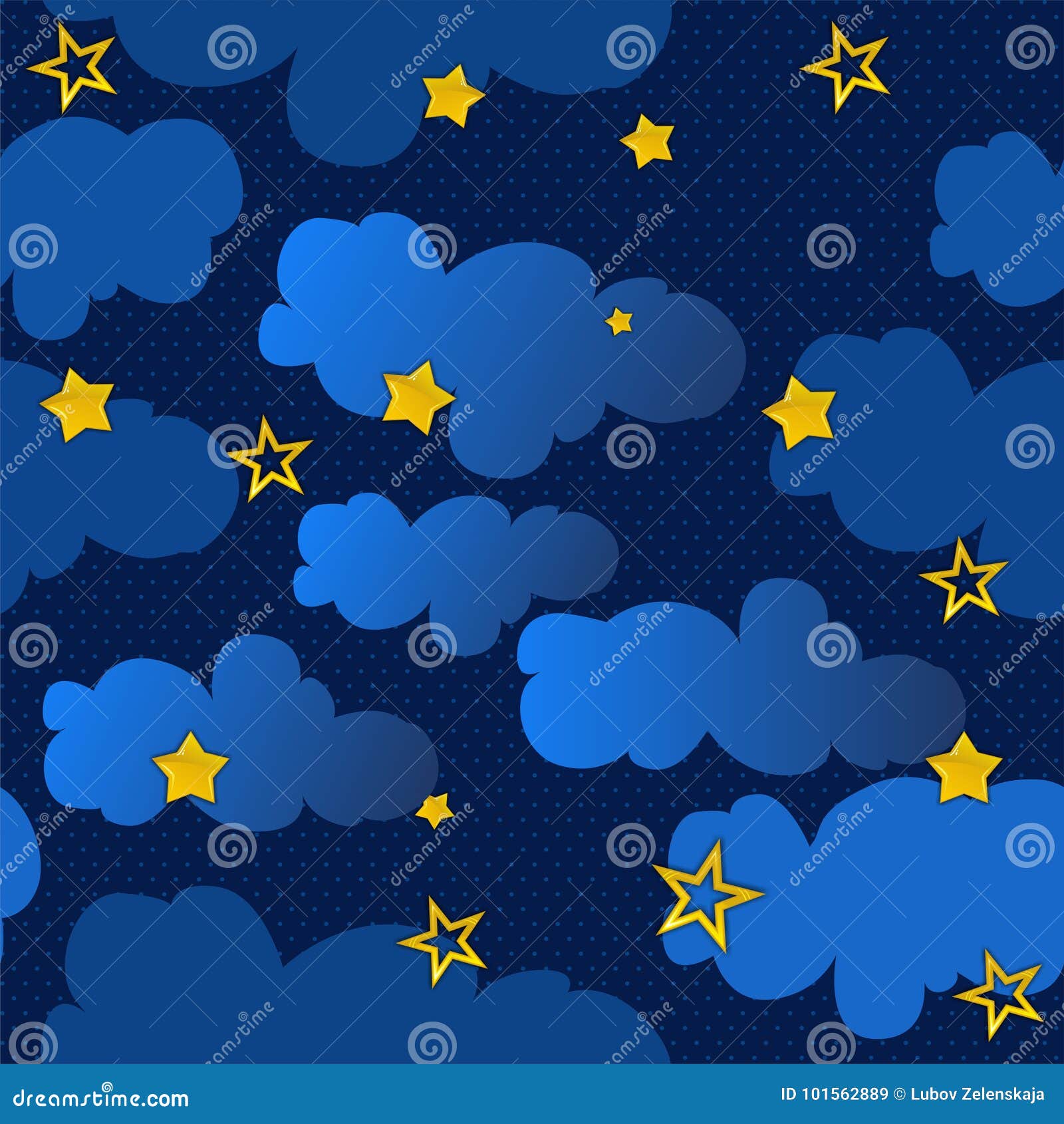 Seamless texture night sky stock vector. Illustration of clouds - 101562889