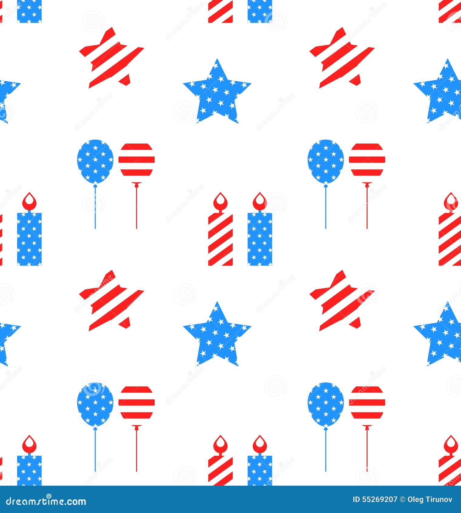 Seamless Texture with Objects for Independence Day Stock Vector ...