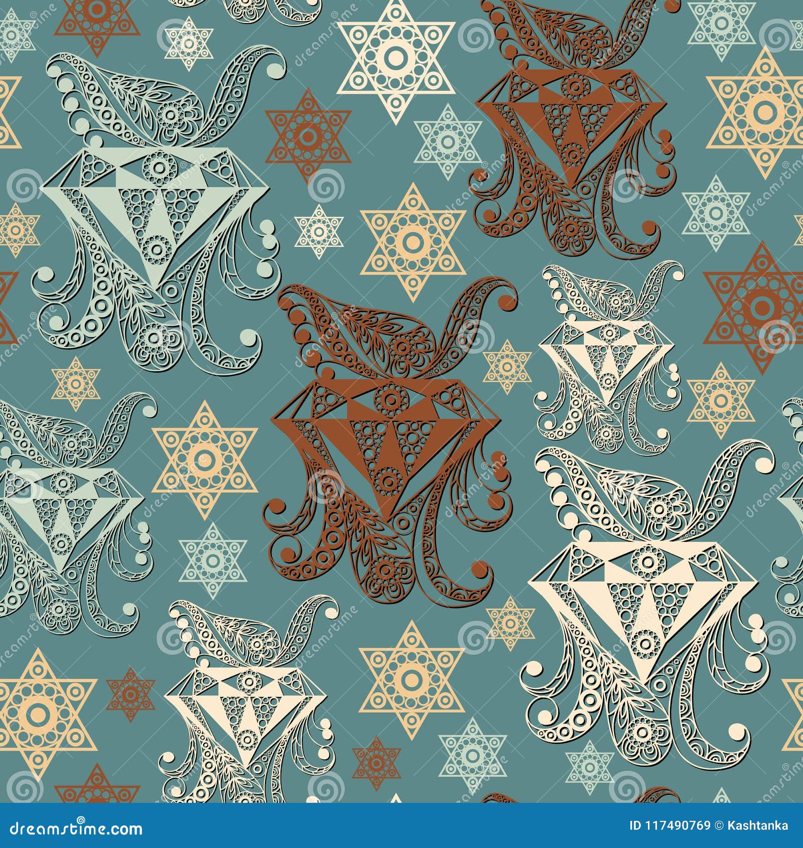 Seamless Texture with Occult Symbol 6 Stock Vector - Illustration of ...