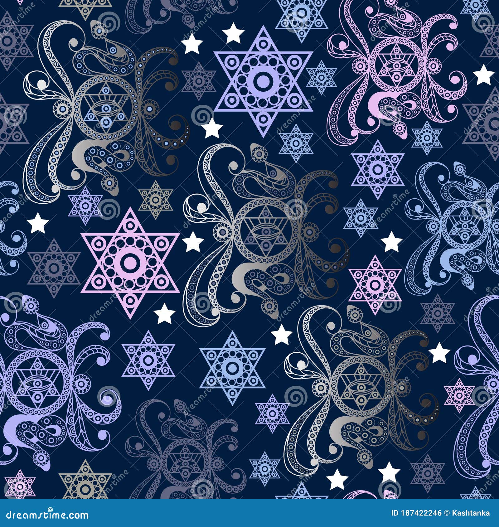 Seamless Texture with Occult Symbol 2 Stock Vector - Illustration of ...