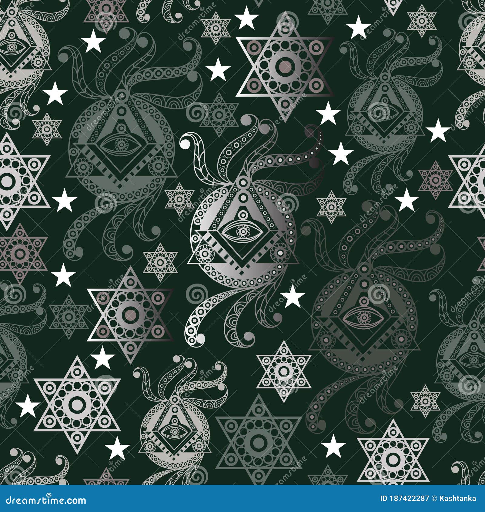 Seamless Texture with Occult Symbol 3 Stock Vector - Illustration of ...