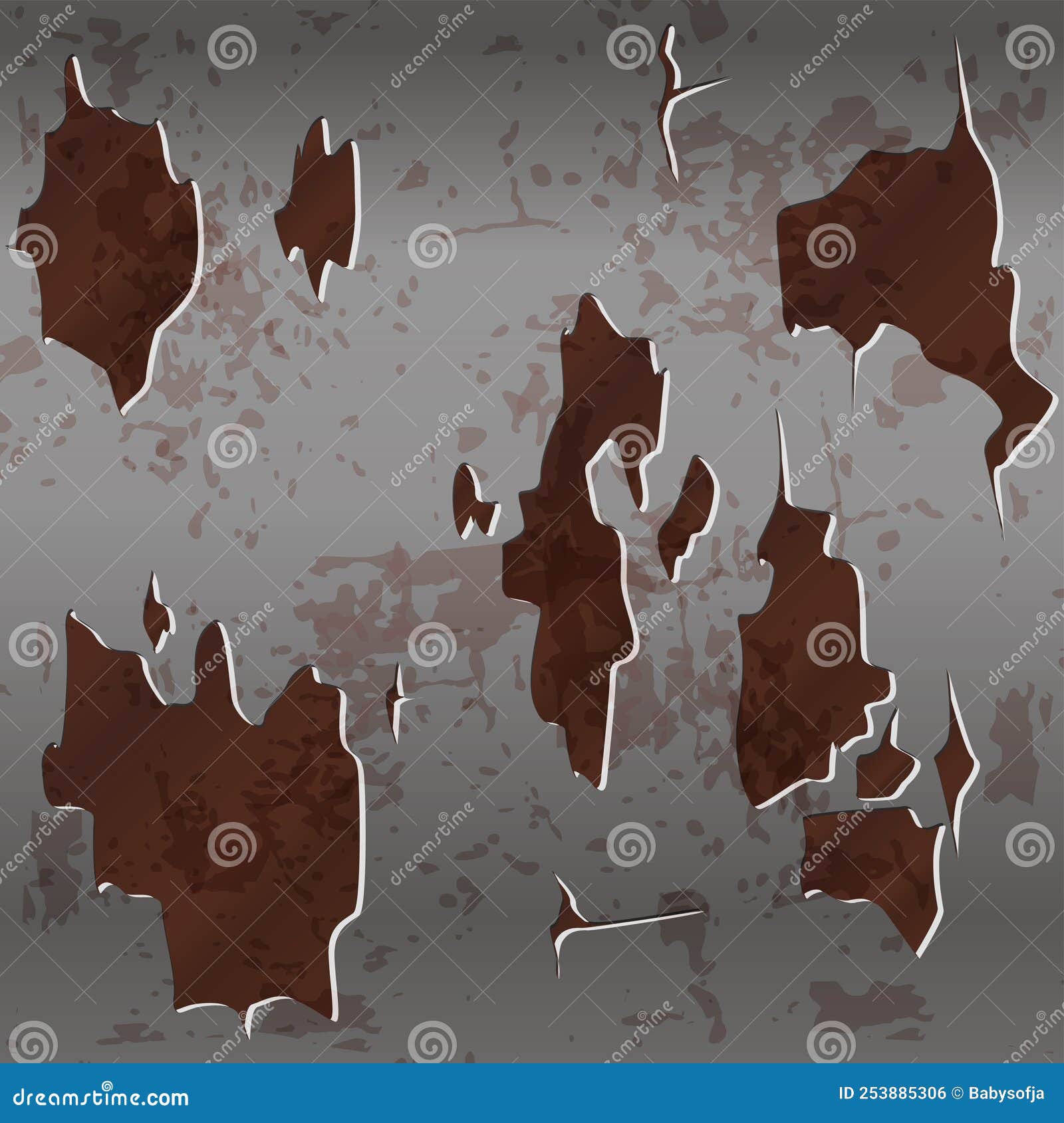 Seamless Texture of Old Metal with Rust. Illustration of a Metallic ...